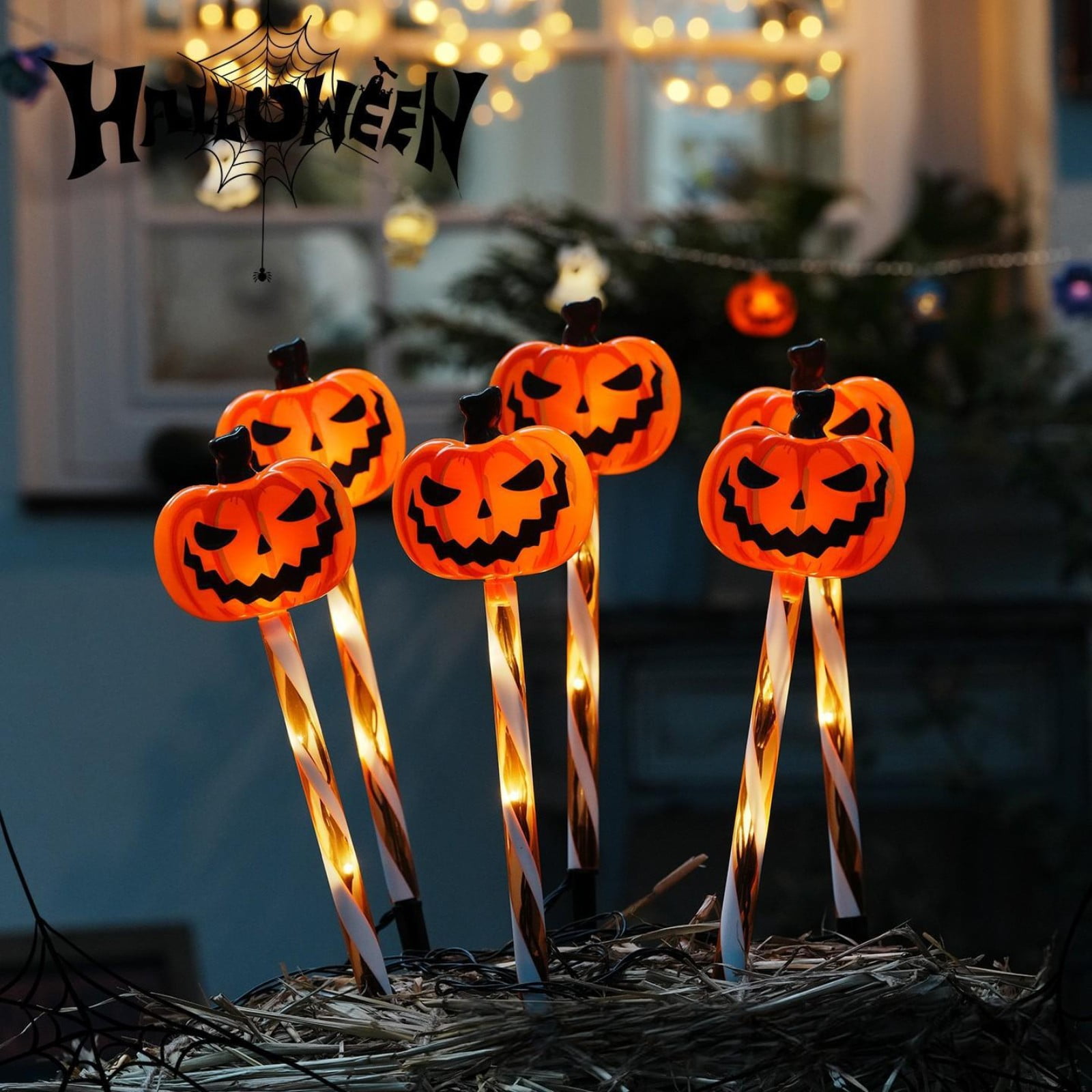 Halloween Ghost Pumpkin Pathway Markers Lights Outdoor, 5.5" Halloween ...