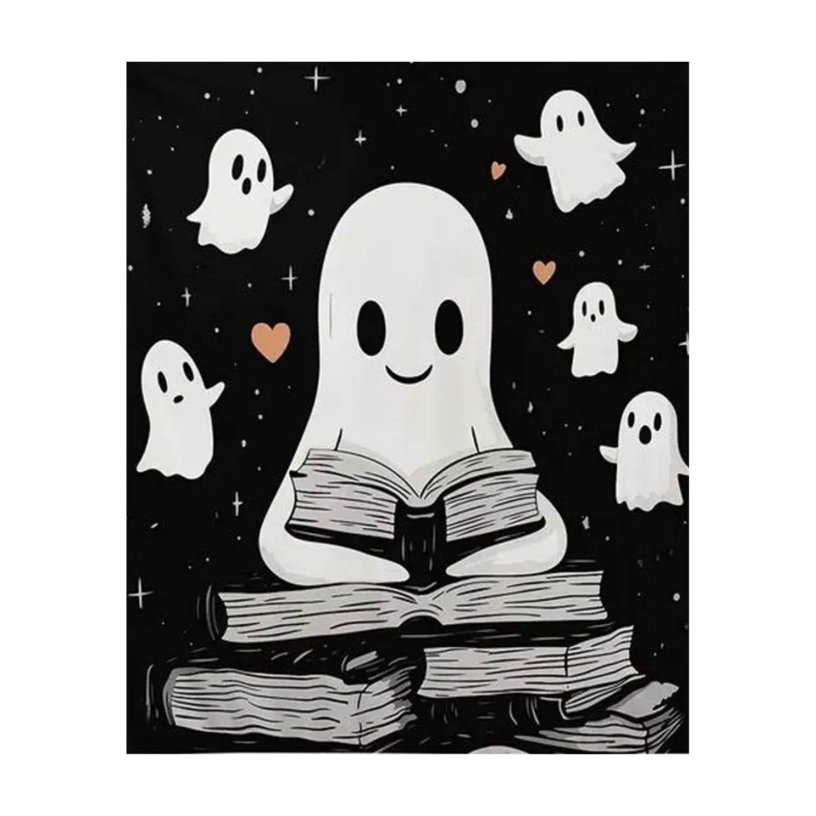 Halloween Ghost Reading Book Flannel Blanket for Fall Decor - Halloween ...