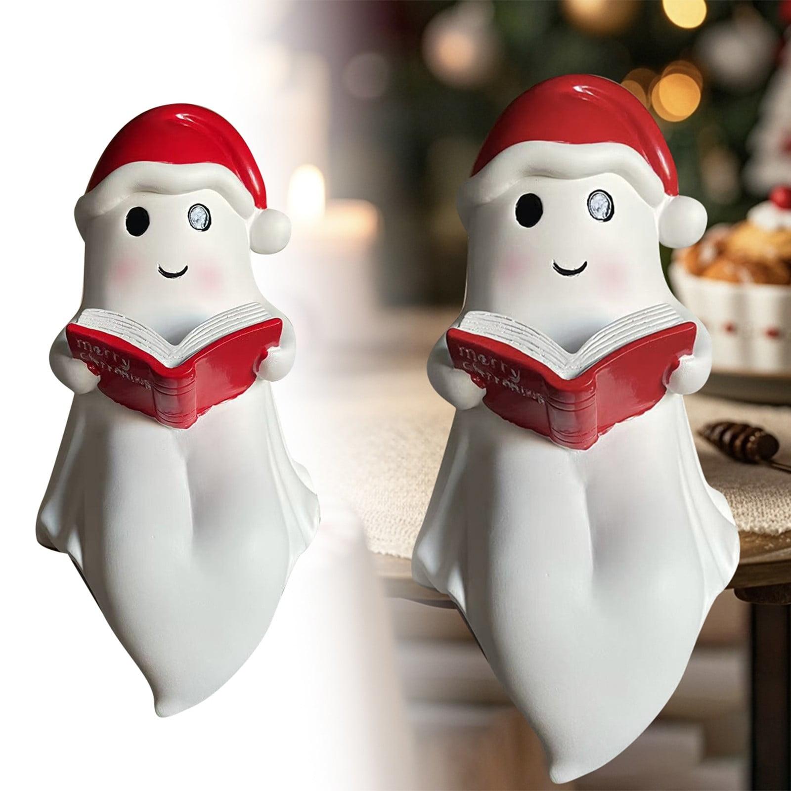 Halloween Ghost Reading Lamp, LED Ghost Book Lamp Made of Resin- Cute ...