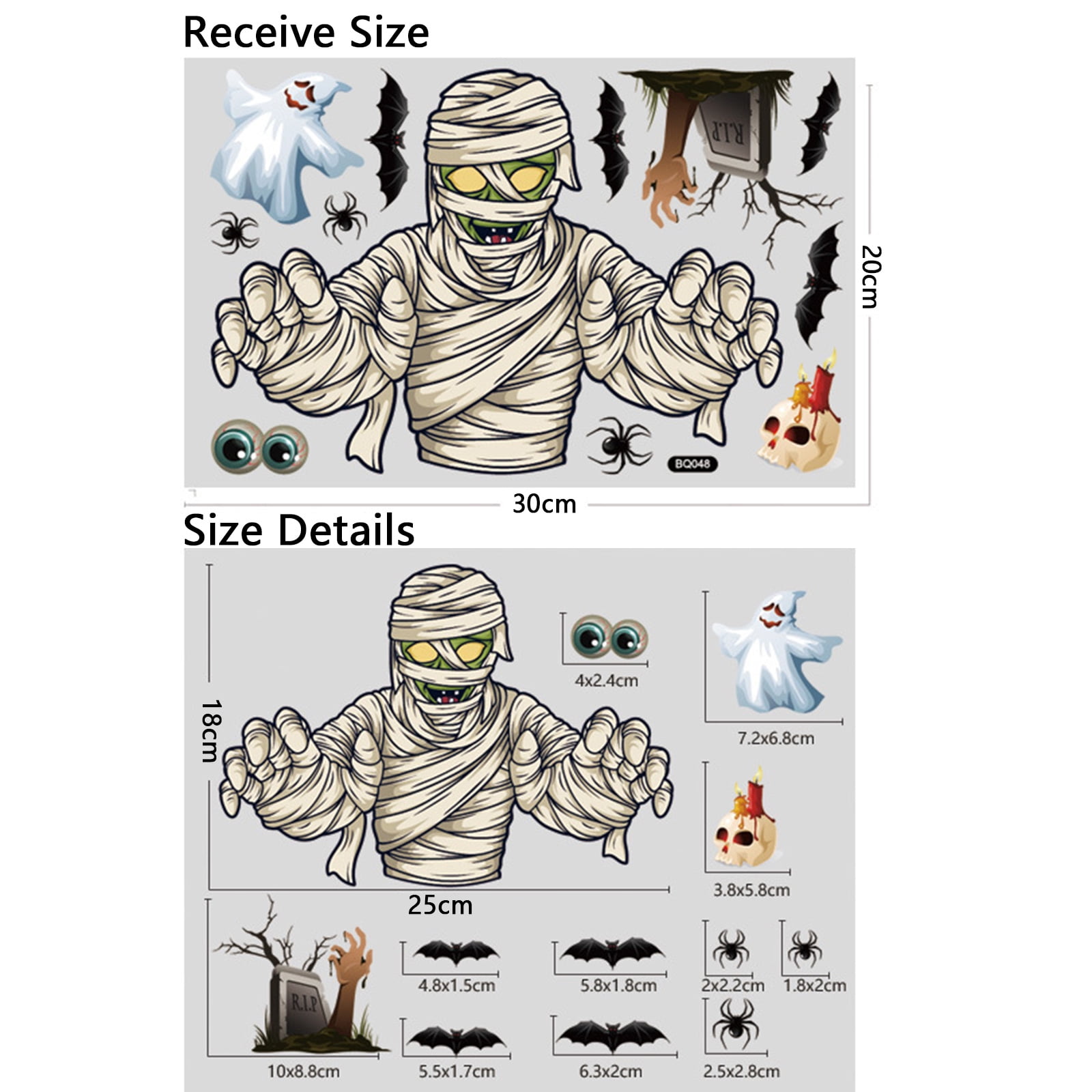 Halloween Ghost Ghost Shadow Window Stickers Witch Death Bat Skeleton ...