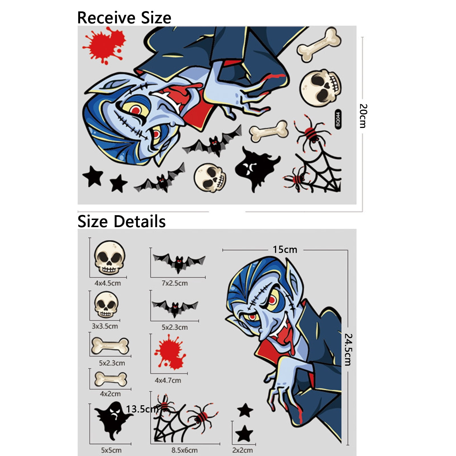 Halloween Ghost Ghost Shadow Window Stickers Witch Death Bat Skeleton ...