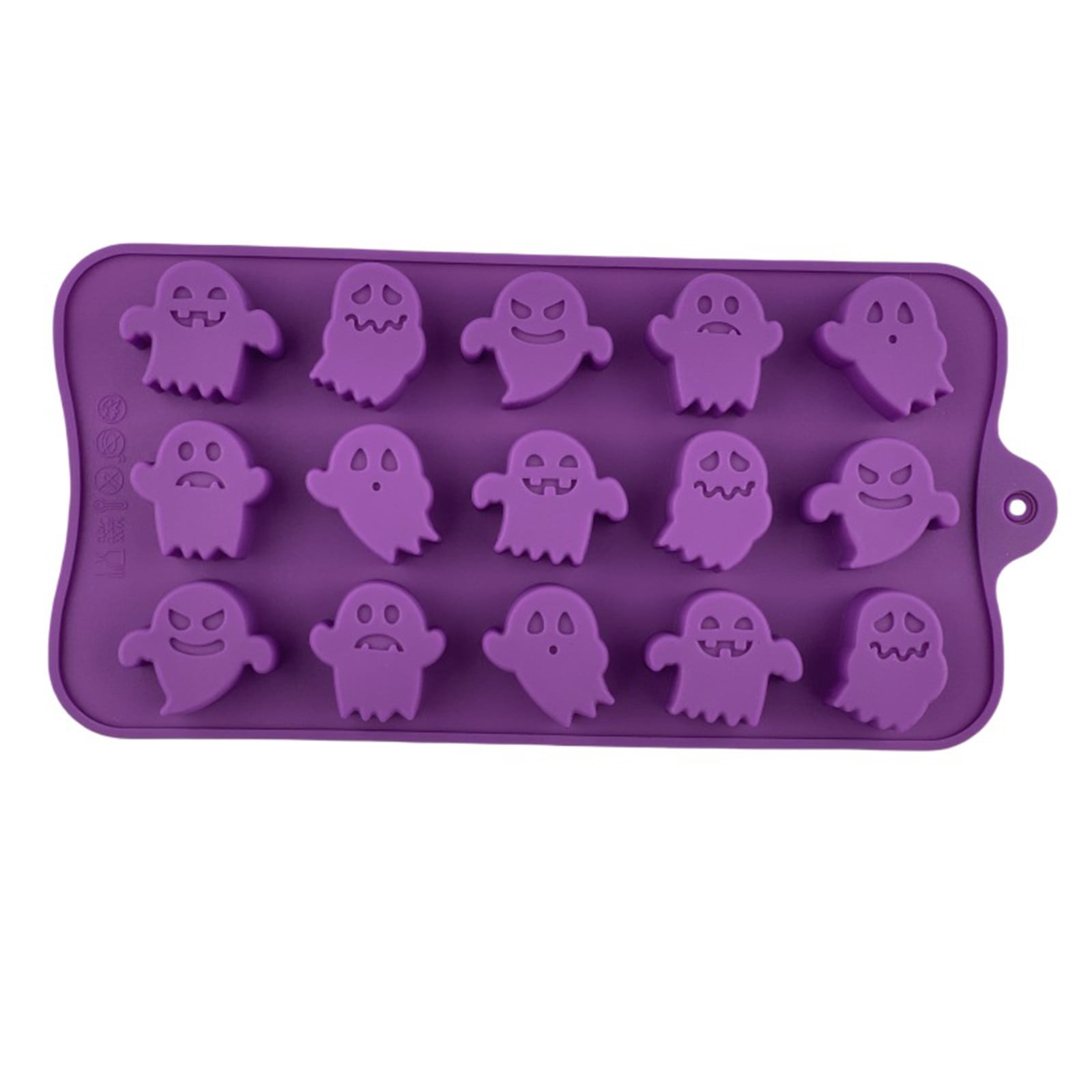 Halloween Ghost Silicone Candy Molds, 10-Cavity Fun Cute Shaped Food ...