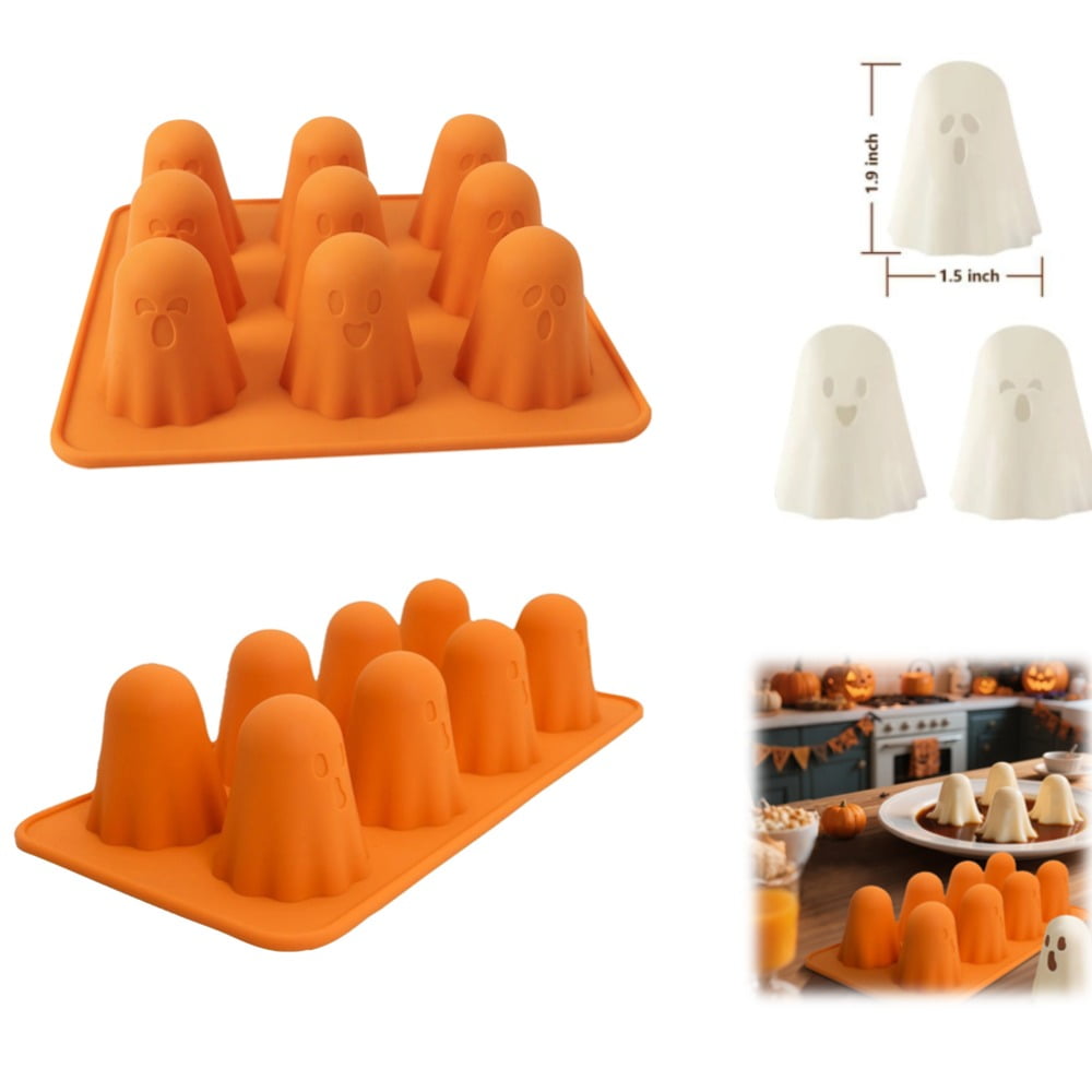 Halloween Ghost Silicone Molds - 3D Ghost Chocolate Candy Molds 6/9 ...