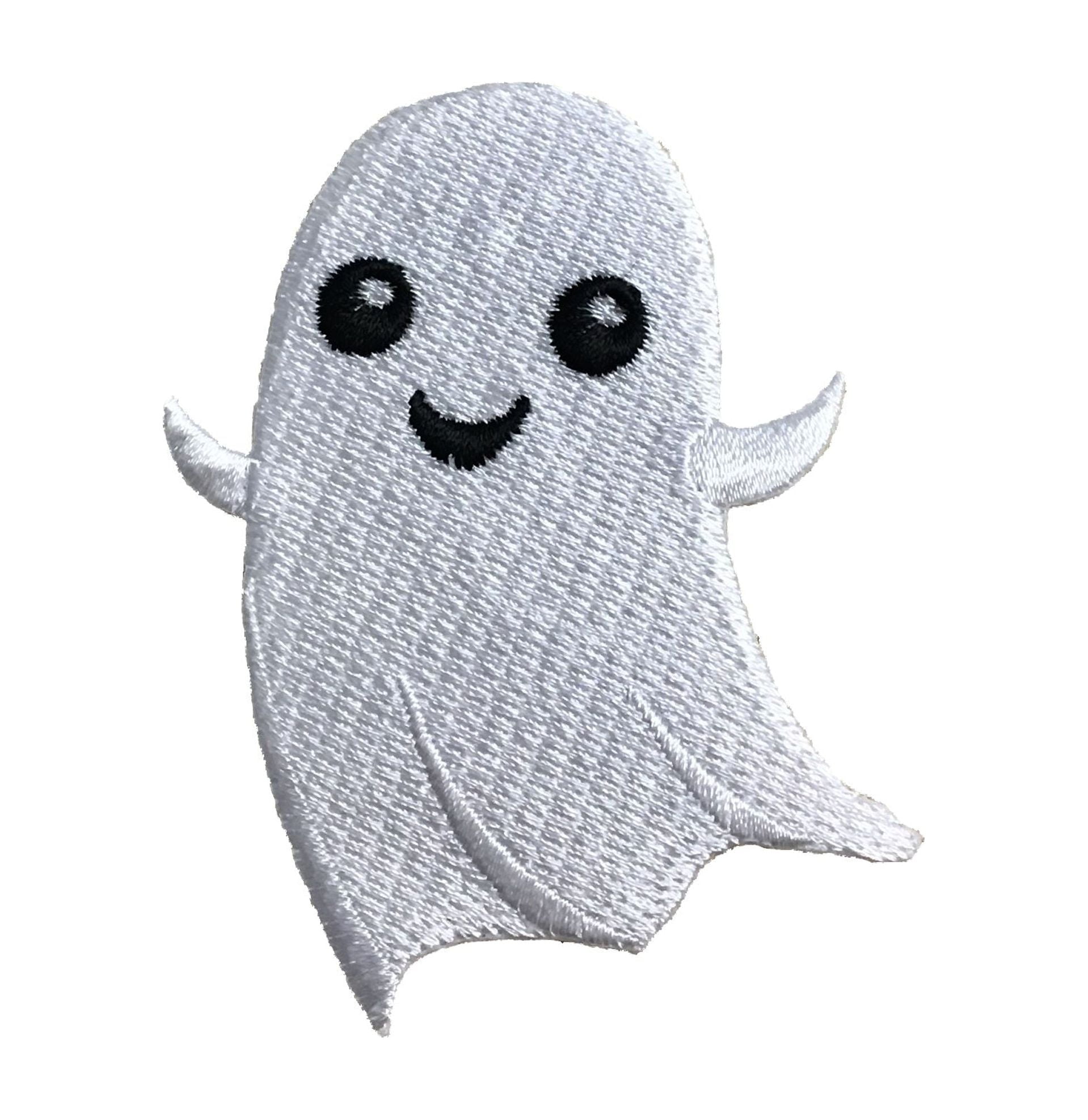 Halloween Ghost - Smiling/Friendly - Iron on Applique/Embroidered Patch ...