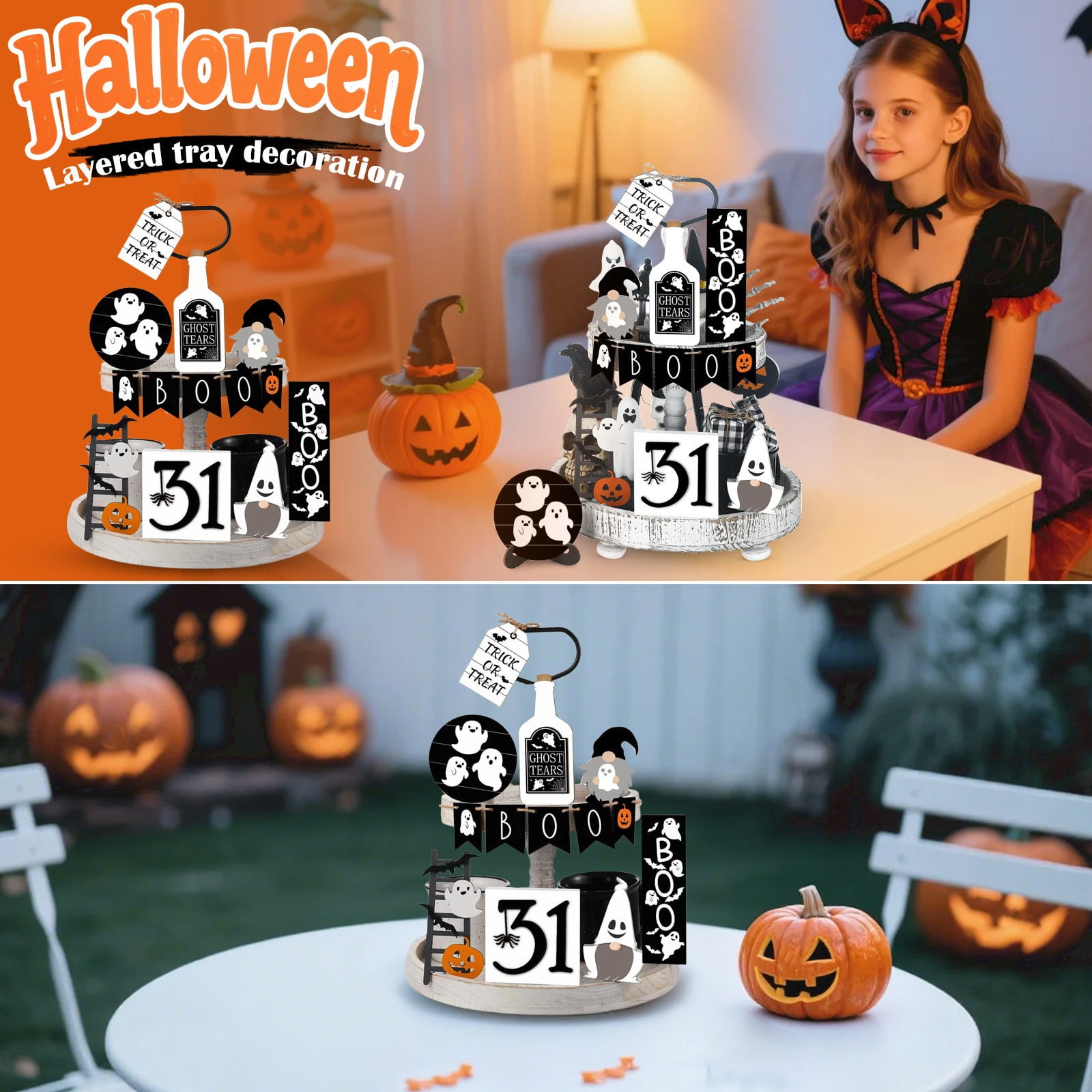 Halloween Ghost Stickers Set, 10PCS Cute Spooky Ghosts, Pumpkin, BOO ...