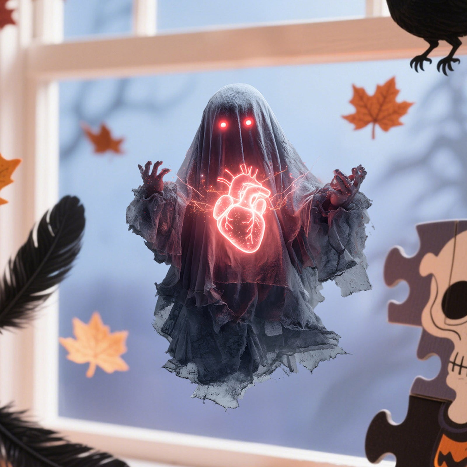 Halloween Ghost Window Stickers - Waterproof PVC Spooky Decor for Windows & Walls, Easy to Apply ...
