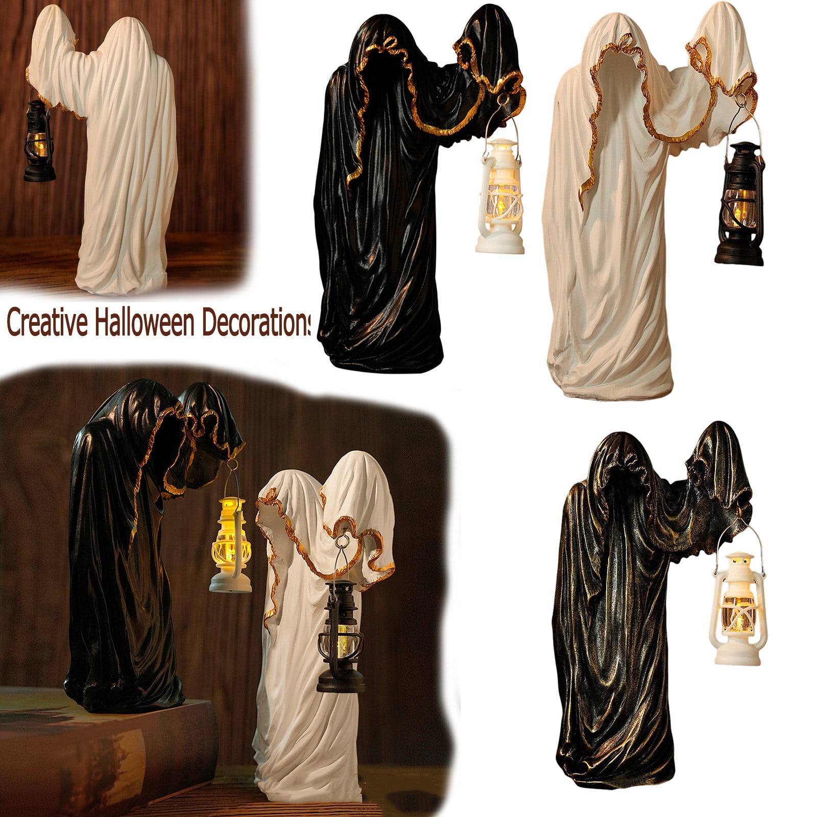 Halloween Ghost Wizard Lantern Decorations(Dark Mysterious Black Man ...