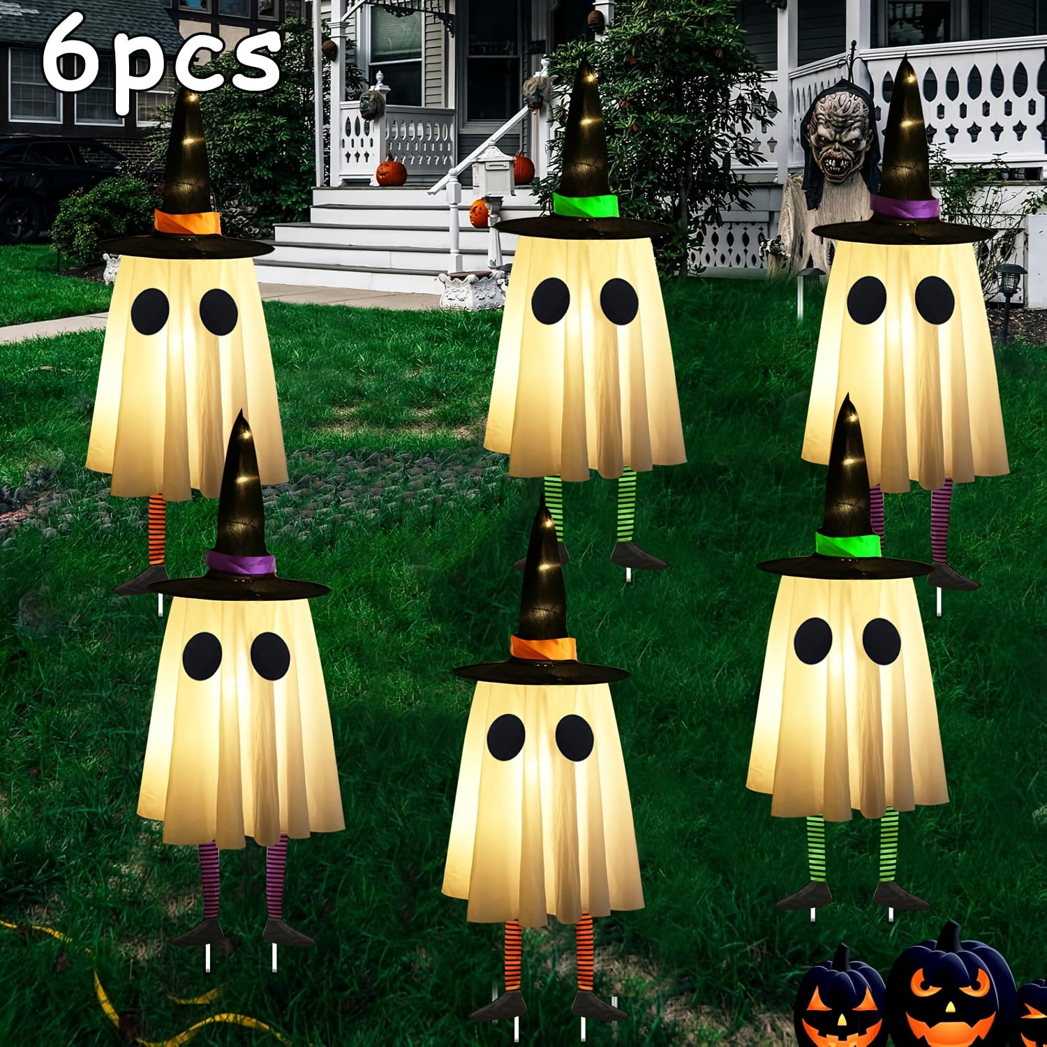 [Halloween Ghost Yard Decor] Halloween Ghost Decorations - Double-Sided ...