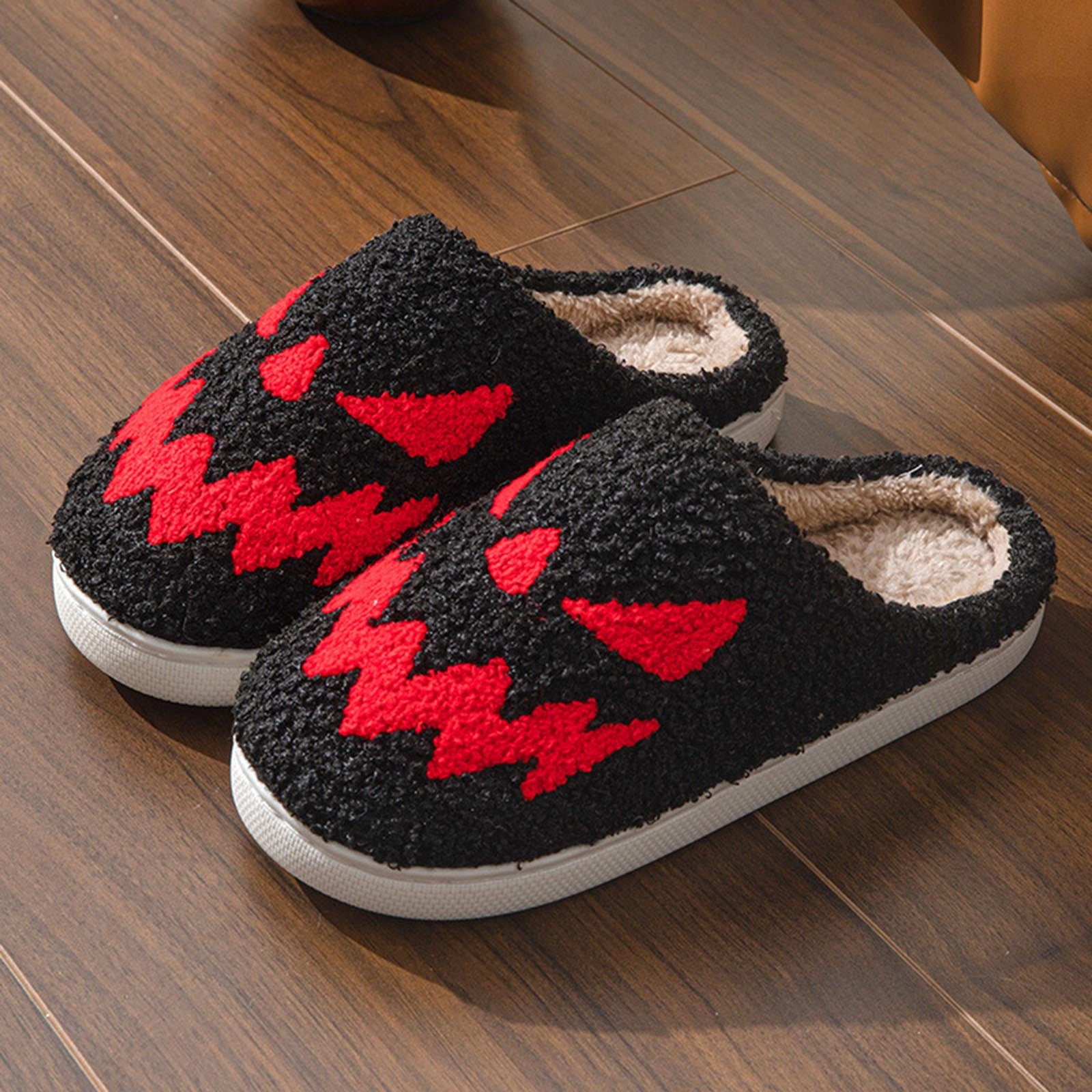 Halloween Ghostface Graphic Slippers for Women Men Memory Foam Fuzzy ...