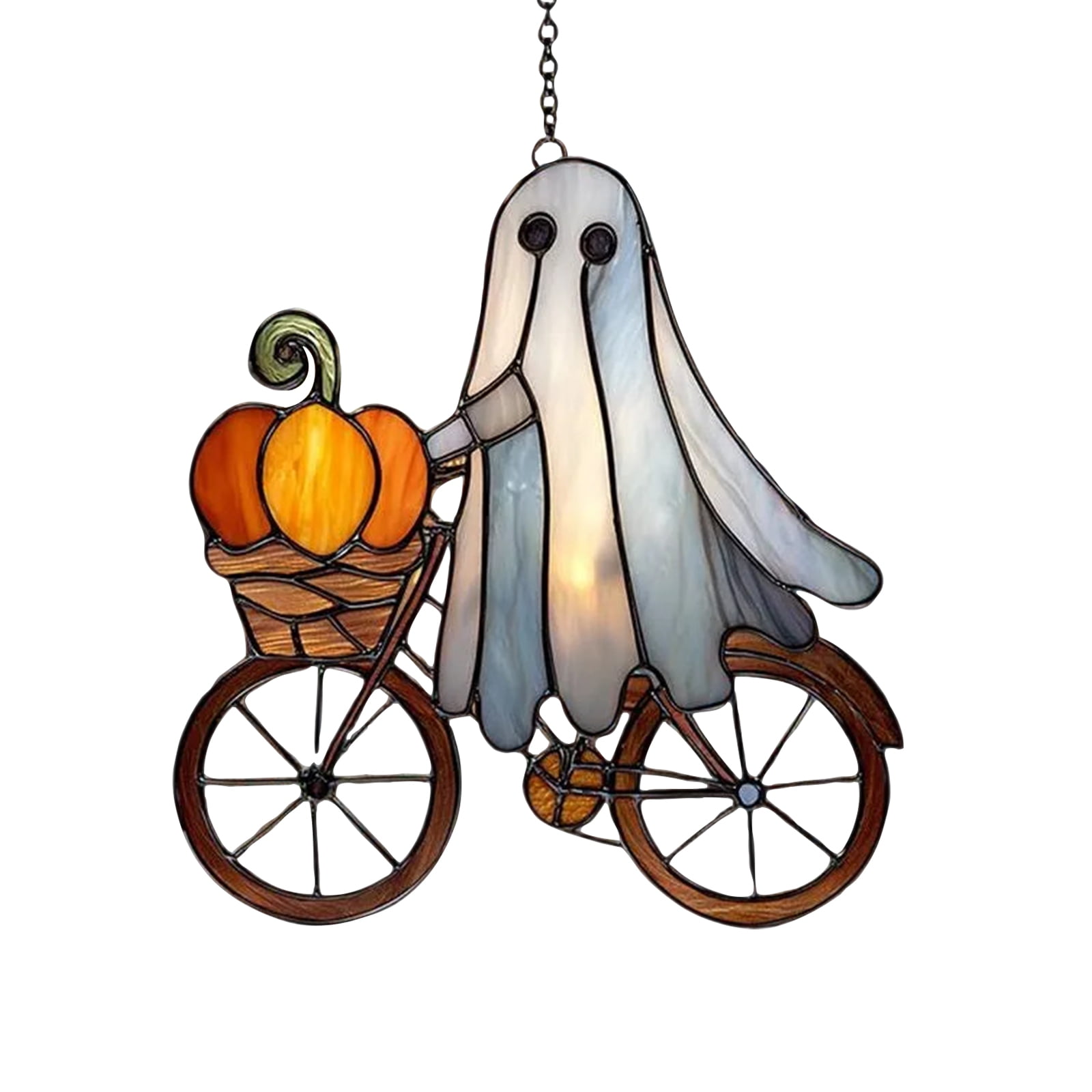 Halloween Ghostly Catcher Pendant - 4 Inch Stained Glass-Style Acrylic ...