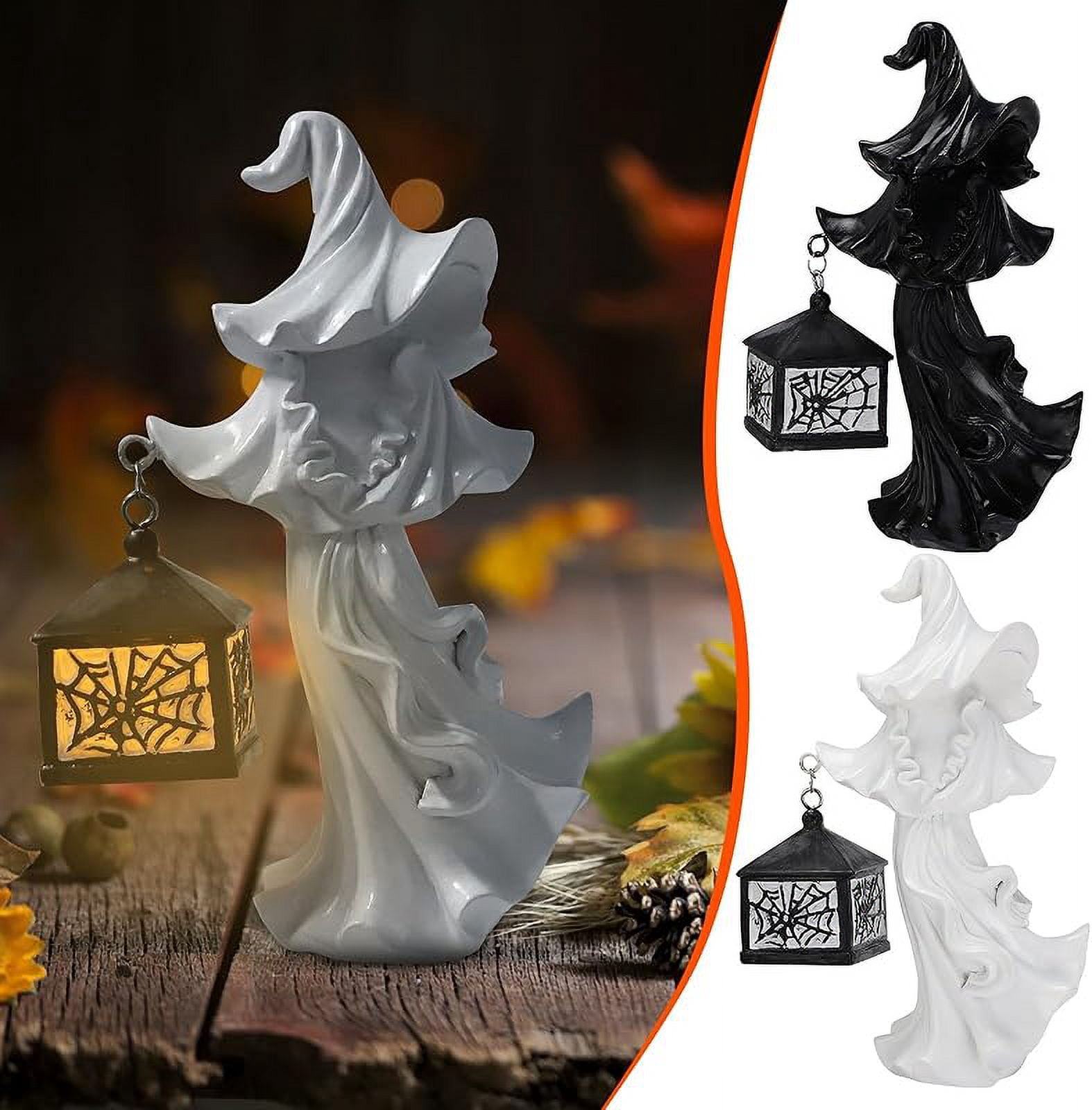 Halloween Ghostly Statue Resin wIth Lamp Resin Ghostly Hell Messenger ...