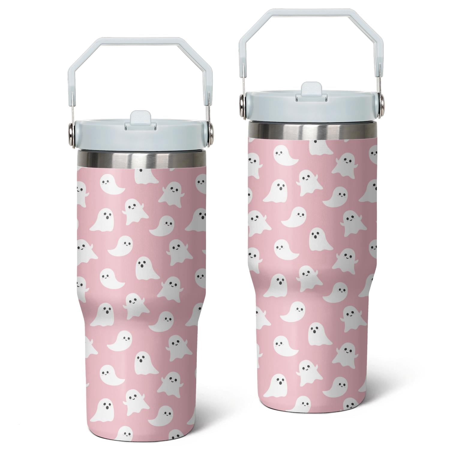 Halloween Ghosts 30 Oz Tumbler with Lid and Straw, Cute Spooky ...