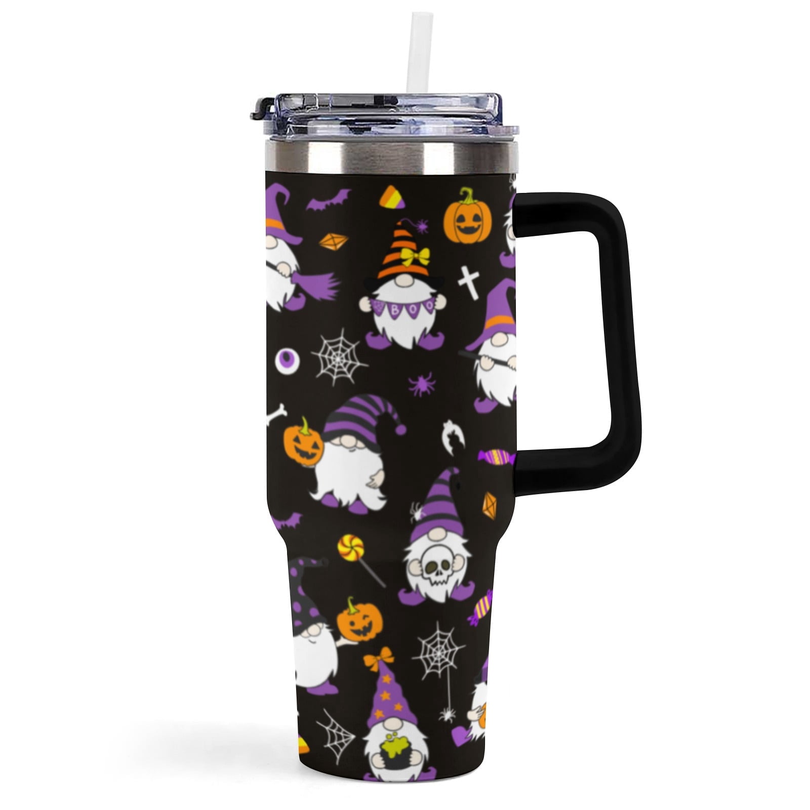 Halloween Ghosts 40 Oz Tumbler with Handle and Straw, Cute Spooky ...