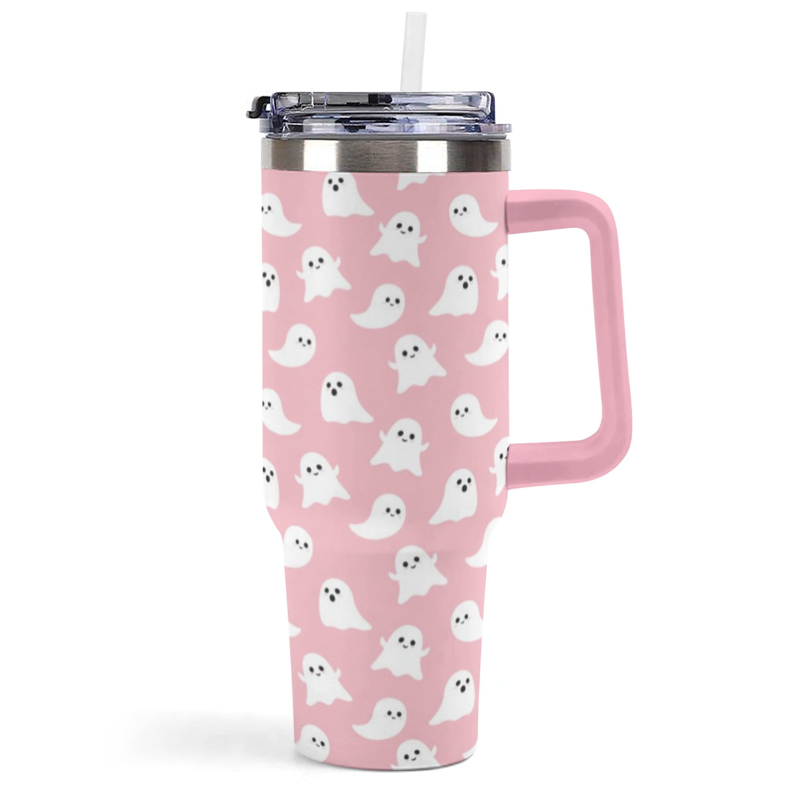 Halloween Ghosts 40 Oz Tumbler with Handle and Straw, Cute Spooky ...