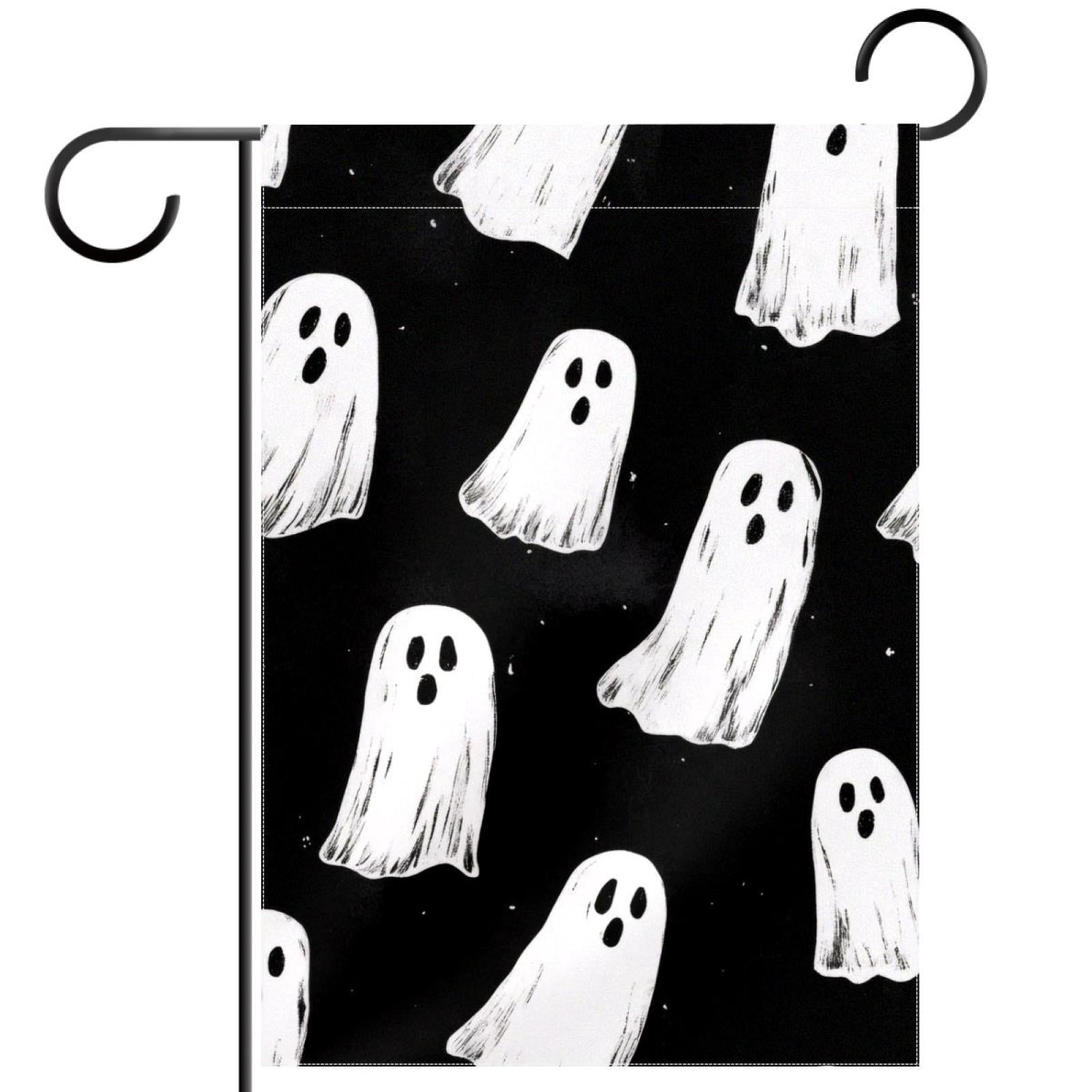Halloween Ghosts Background Spooky Pattern Double Sided Garden Flag ...