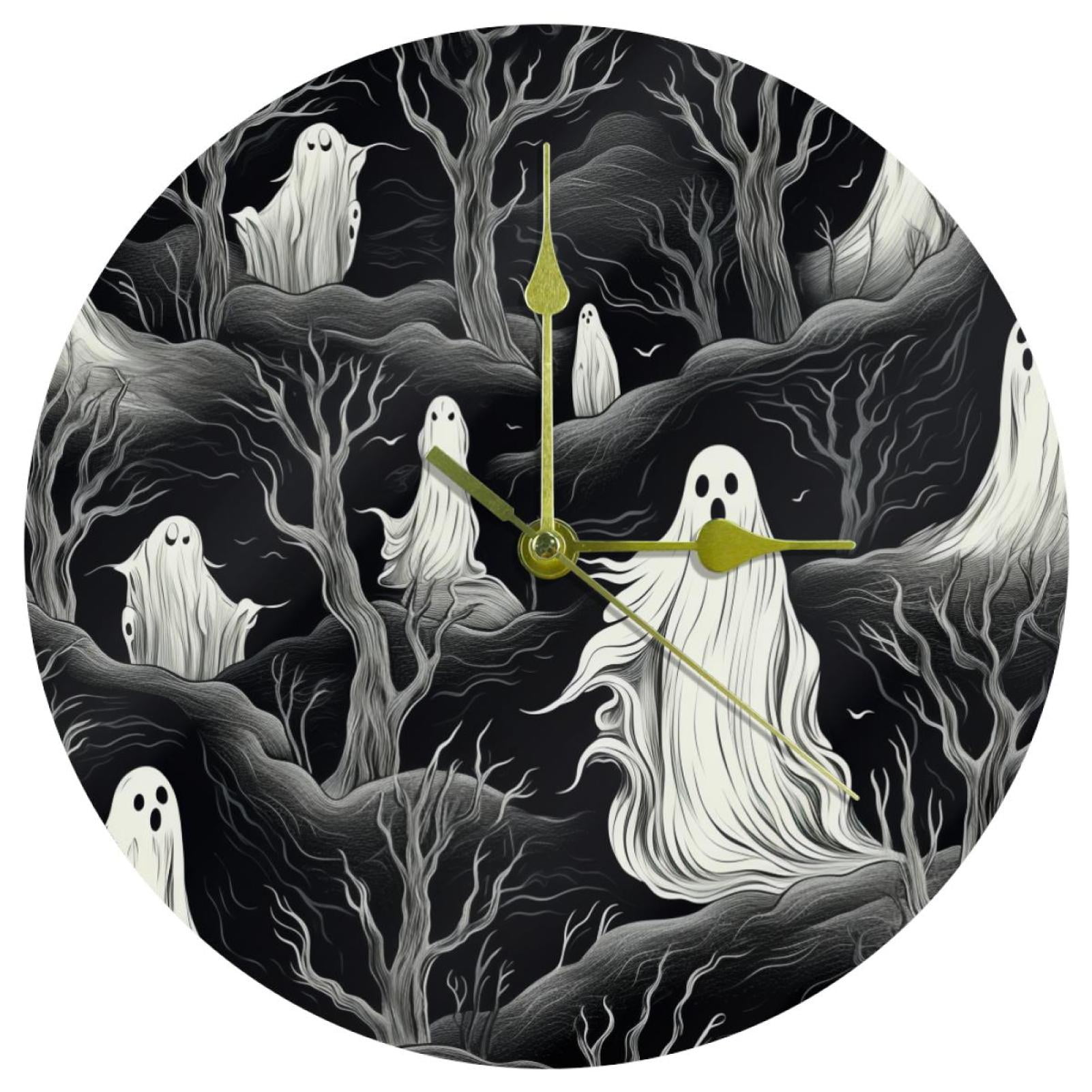 Halloween Ghosts Circular Acrylic Wall Clock - Elegant and Stylish ...