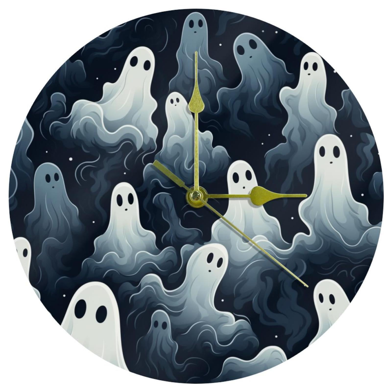 Halloween Ghosts Circular Acrylic Wall Clock - Elegant Timepiece for ...