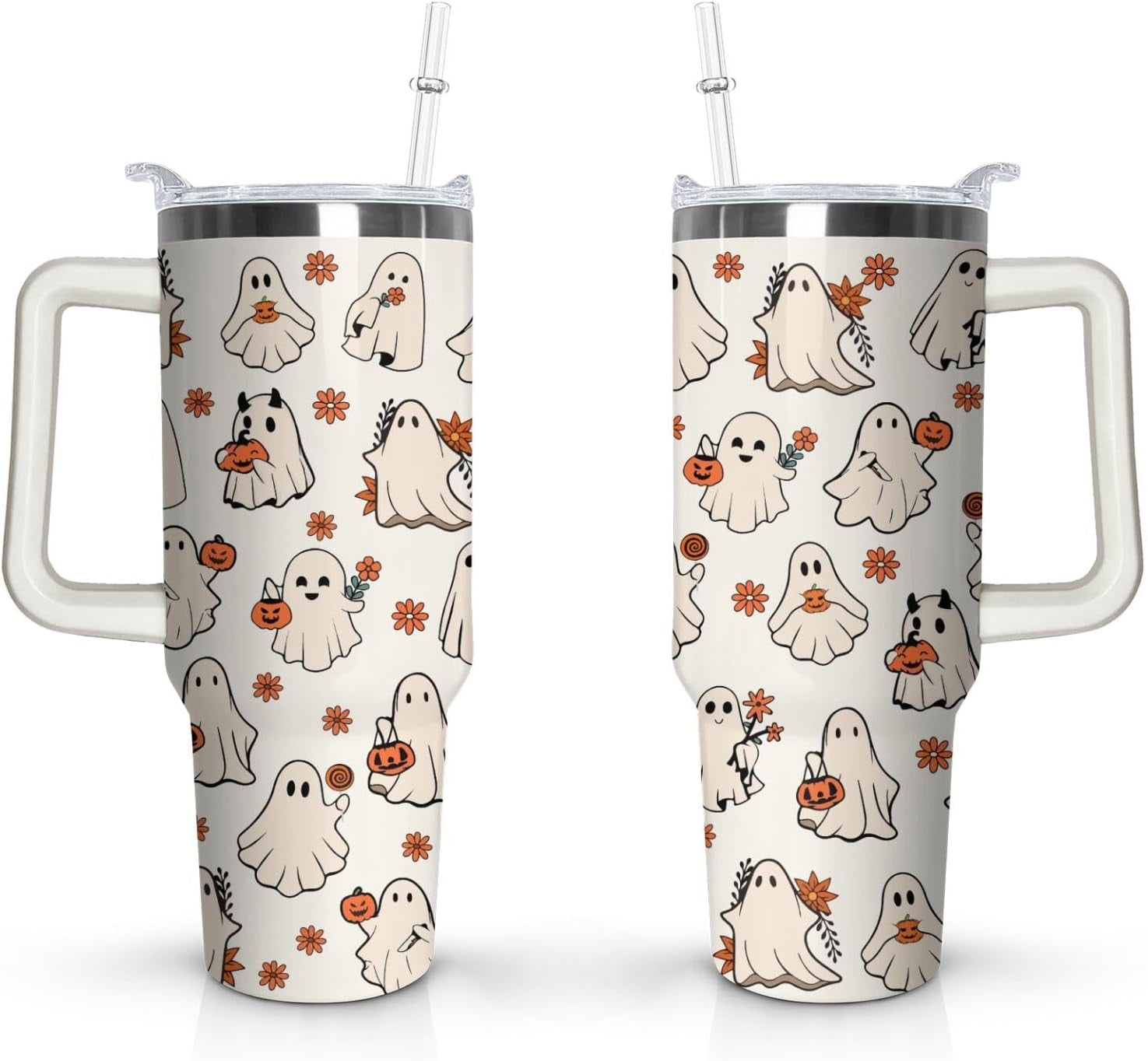 Halloween Ghosts Cup Gifts for Women Girls, Cute Spooky 40oz Tumbler ...