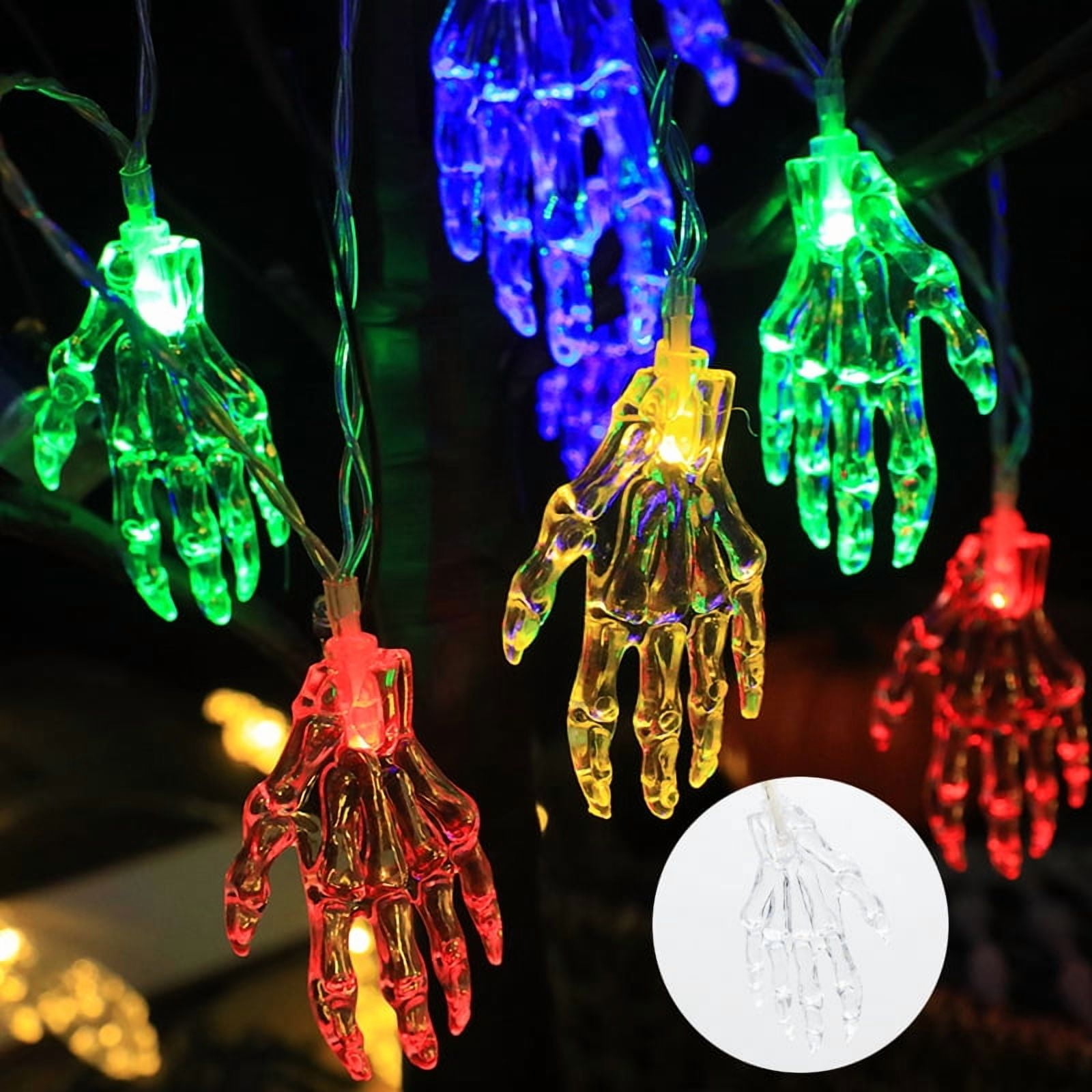 Halloween Ghosts Hands LED Lights, Horror Hand Bone Garden String ...