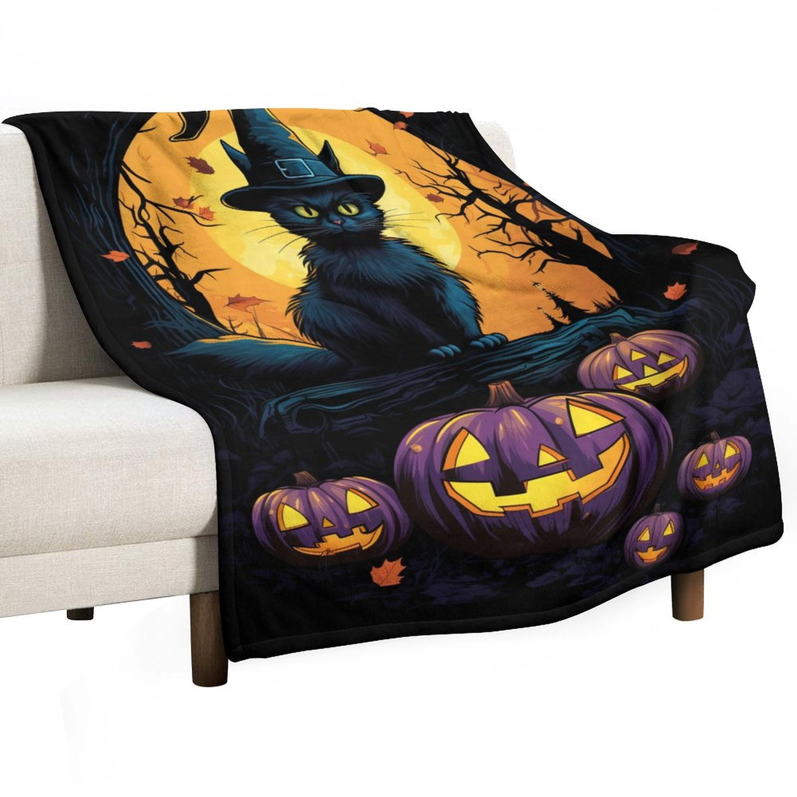 Halloween Ghosts Horror Pumpkin Print Blanket Warm Throw Blanket Soft ...