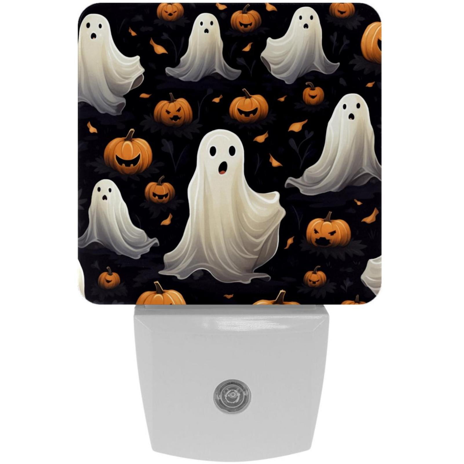 Halloween Ghosts LED Square Night Light - Soft Glow Plug-in Lamp with ...