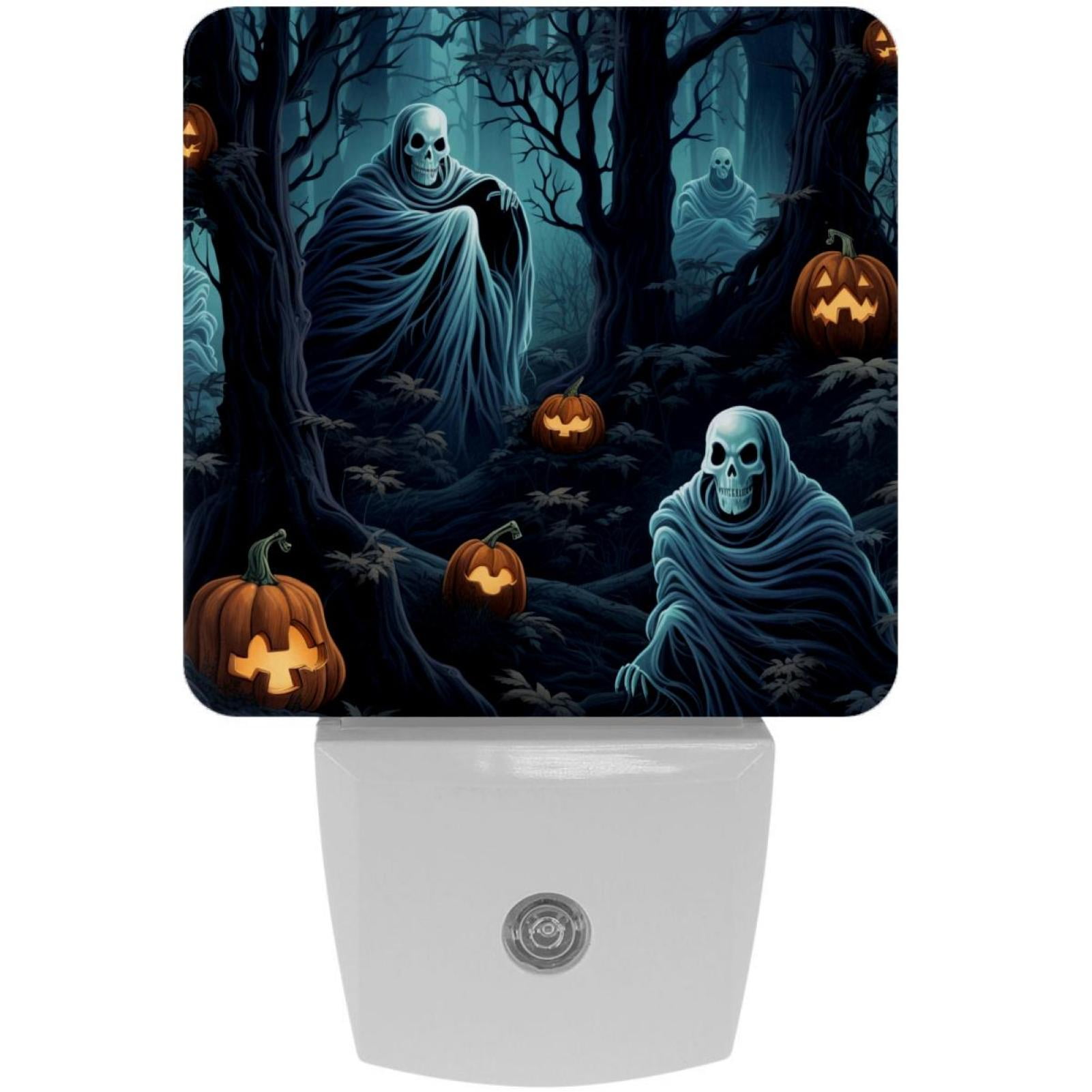 Halloween Ghosts LED Square Night Lights - Modern Design, Soft Glow ...
