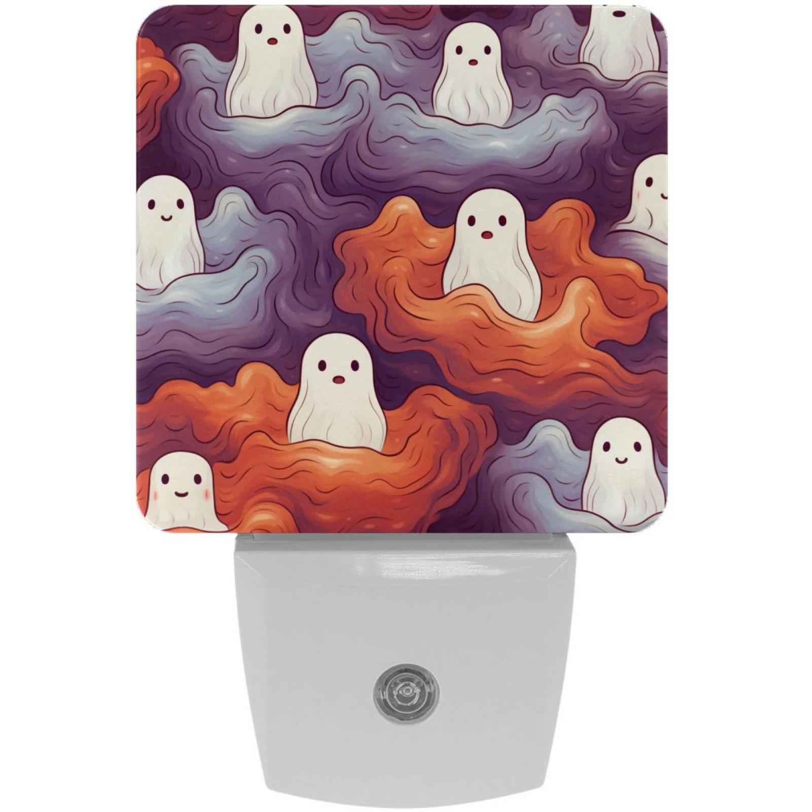 Halloween Ghosts LED Square Night Lights - Modern and Versatile Plug-in ...