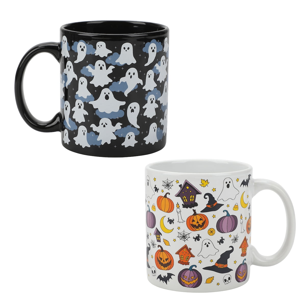 Halloween Ghosts & Scary Icons 2-Pack 16 Oz Ceramic Mugs - Walmart.com