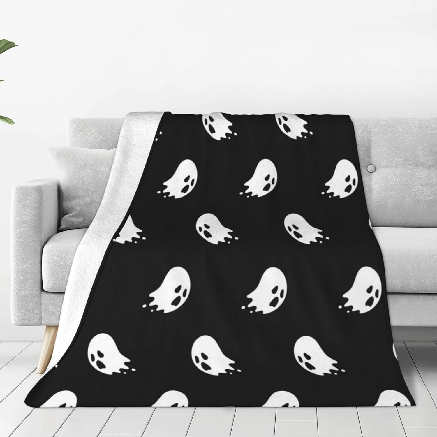 Halloween Ghosts Throw Blanket Cozy Soft Spooky Boo Blanket for Couch ...