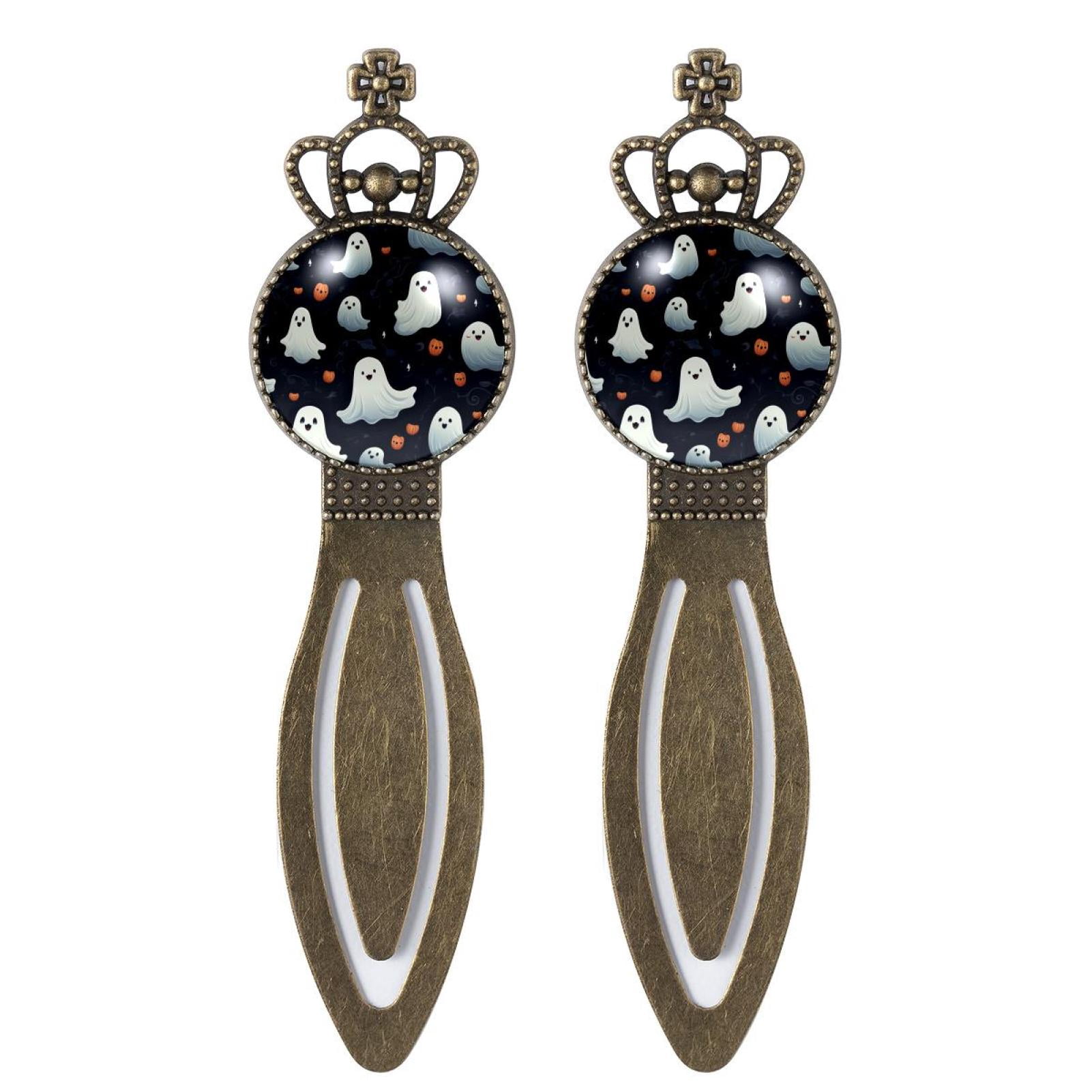 Halloween Ghosts Vintage Copper Crown-Shaped Bookmarks - Set of 2 ...