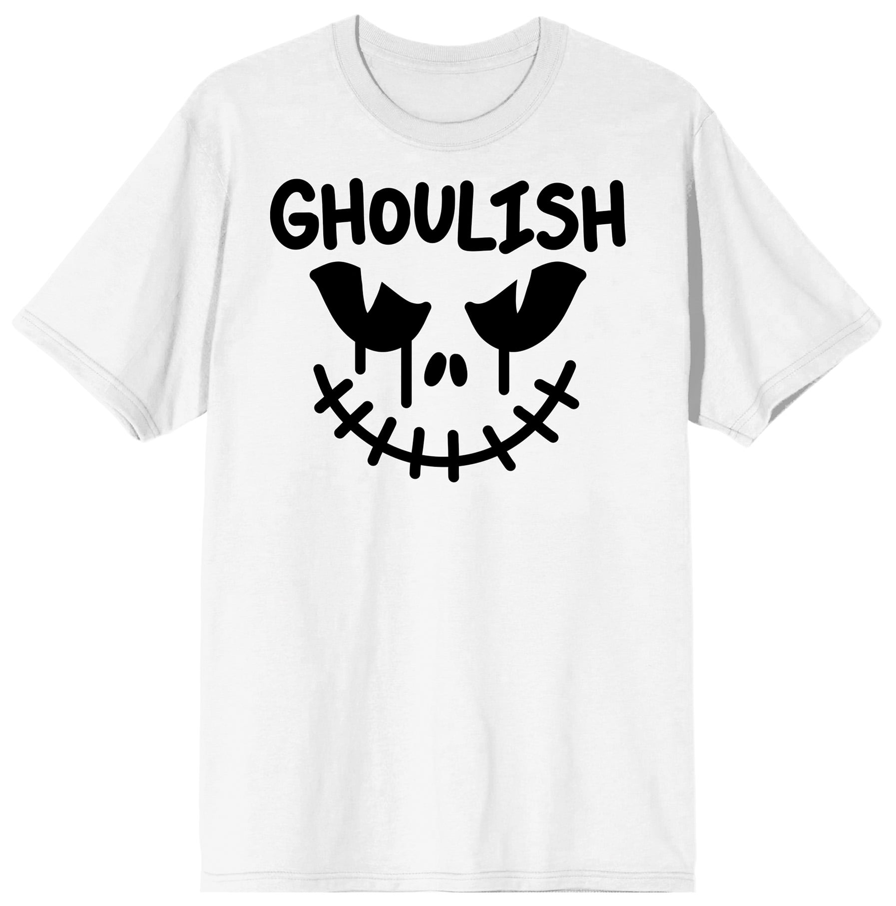 Halloween Ghoulish Monster Face Men's White Graphic Tee-Small - Walmart.com