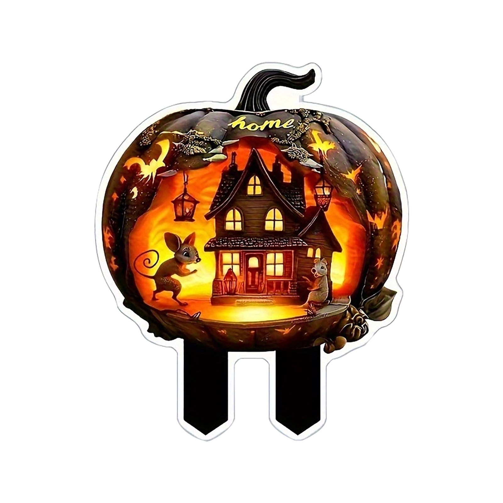 Halloween Giant Acrylic Yard Stake Sign 20"x13" - Glow-in-Dark Ground ...