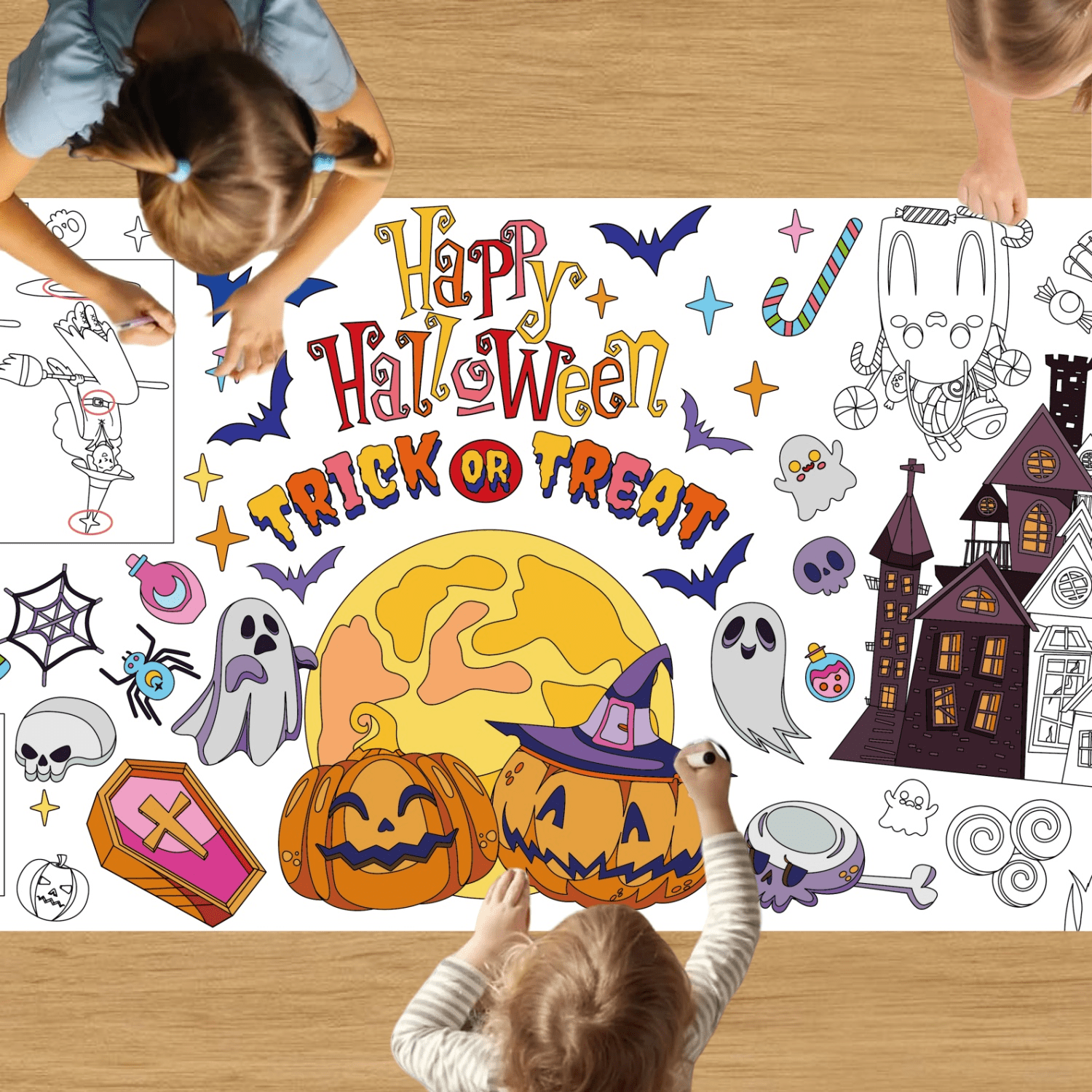 Halloween Giant Coloring Poster,Family Fun Halloween Activity Poster ...