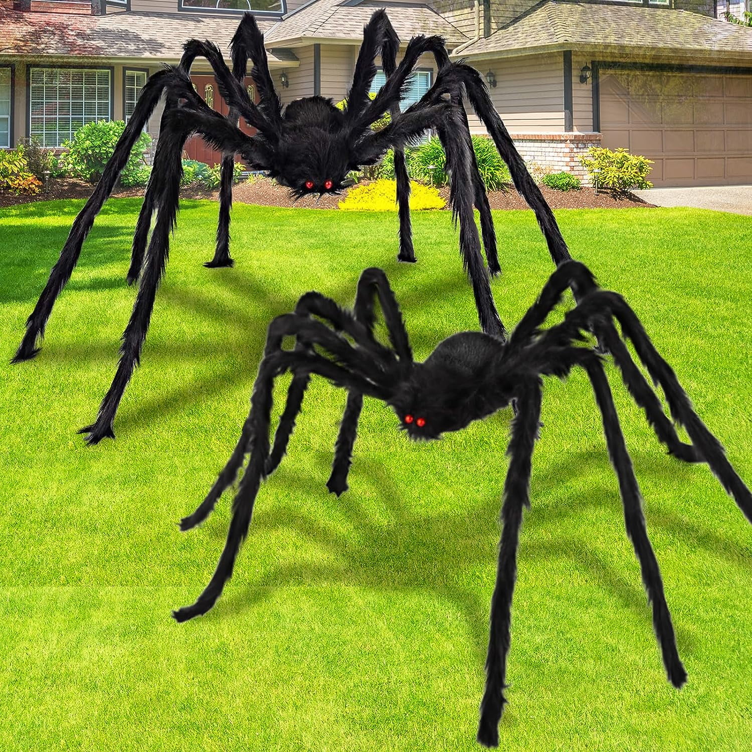 Halloween Giant Spider 6.6 Ft,Outdoor Halloween Decorations Large Fake ...