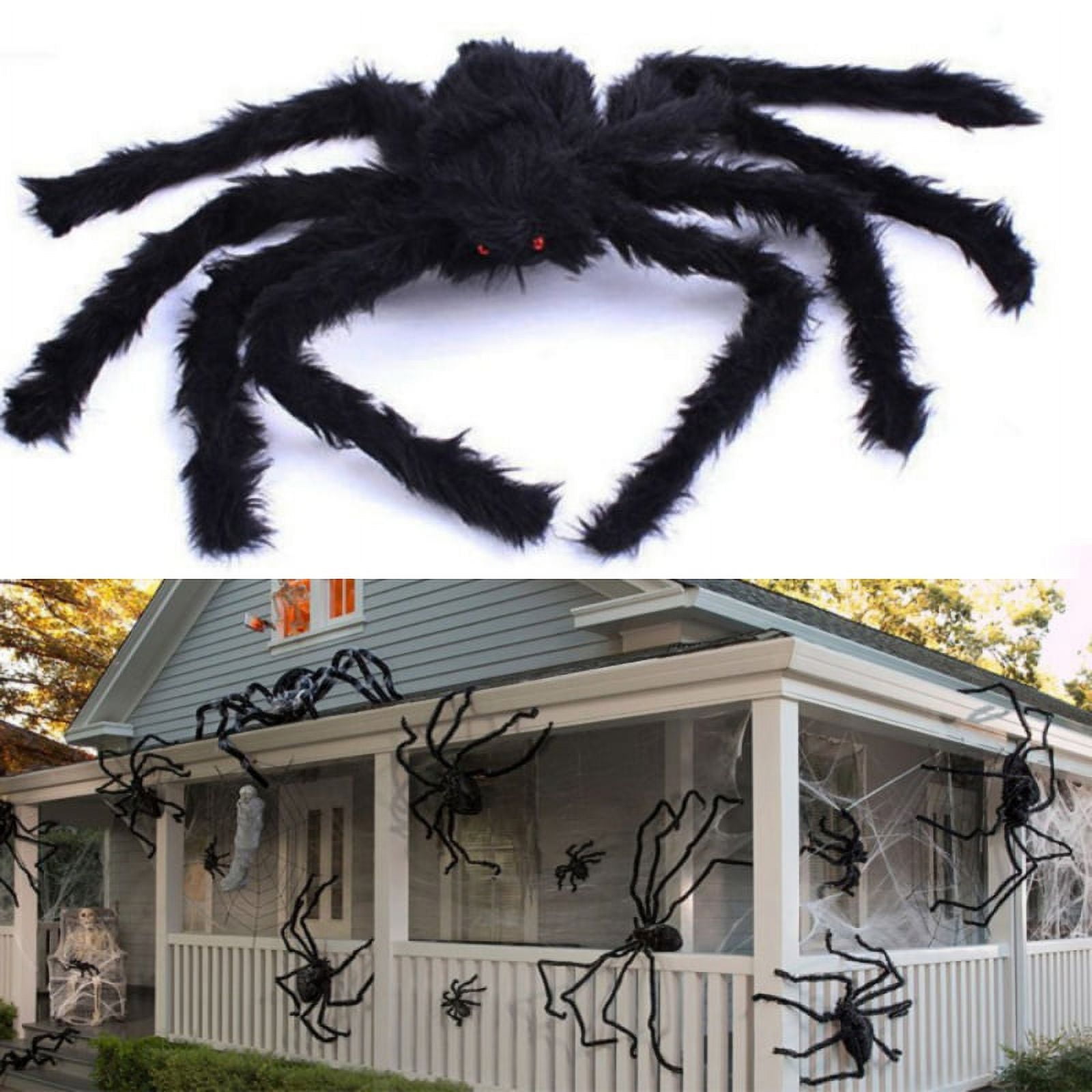 Halloween Giant Spider Decorations,Realistic Hairy Spiders with ...