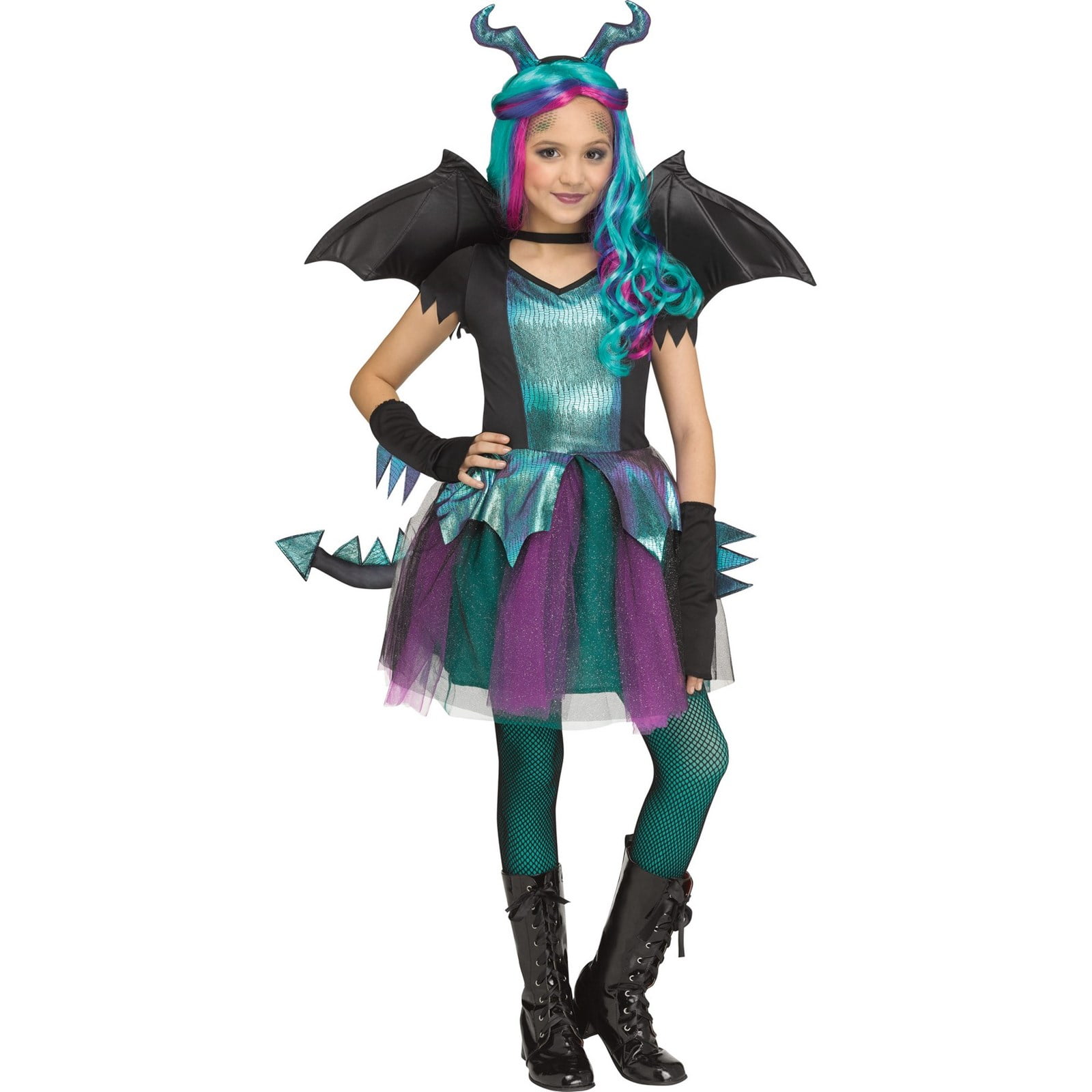 Halloween Girl's Dark Dragon Costume - Walmart.com