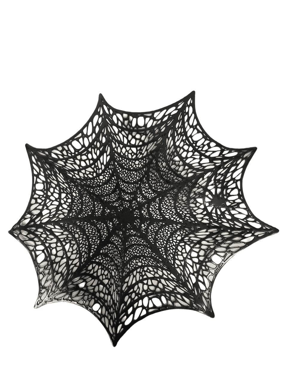 Halloween Spider Web Vinyl Cutout Placemat - 17" Glossy Black Table ...