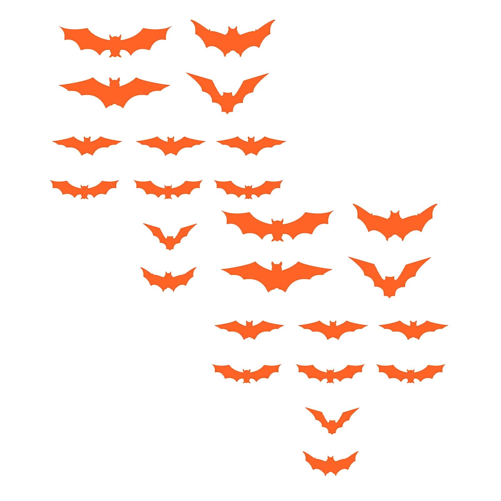 Halloween Glow Bat Wall Decals - 24-Piece 3D Luminous Bat Decor Set ...