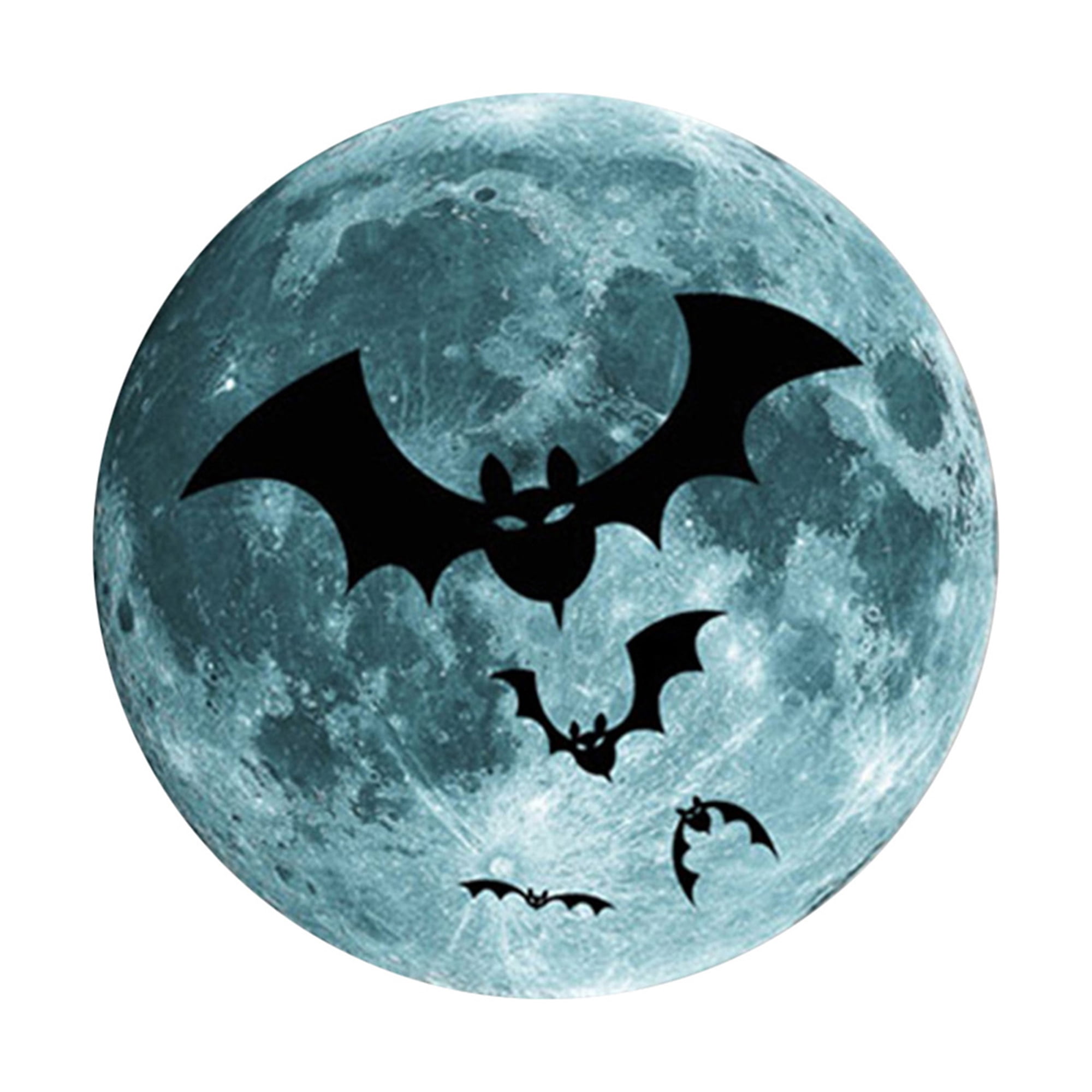 Halloween Glow in The Dark Moon Wall Sticker, Removable Adhesive ...