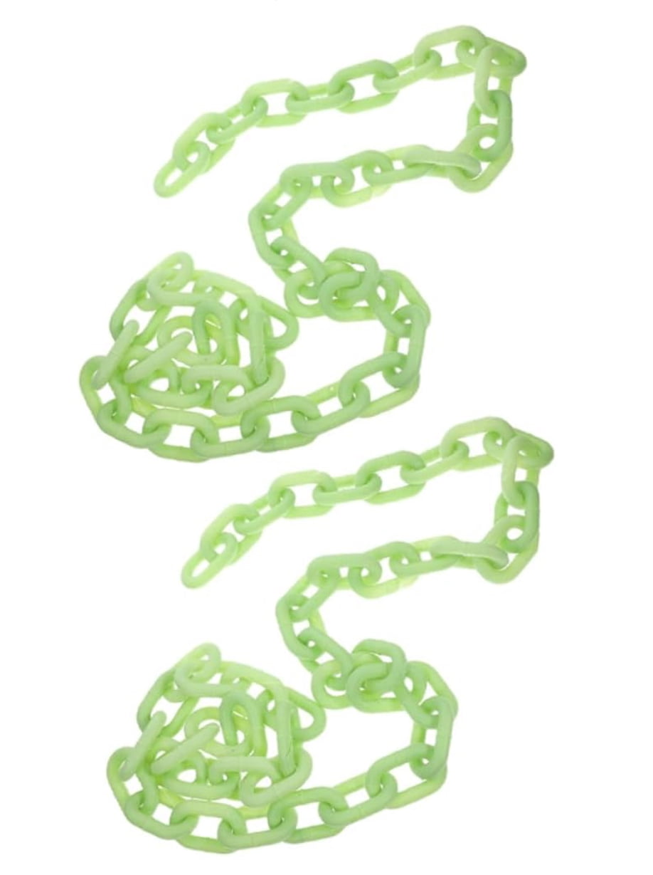 Halloween Glow-in-the-Dark Chains – 2 Pack, 40” Plastic Spooky Props ...