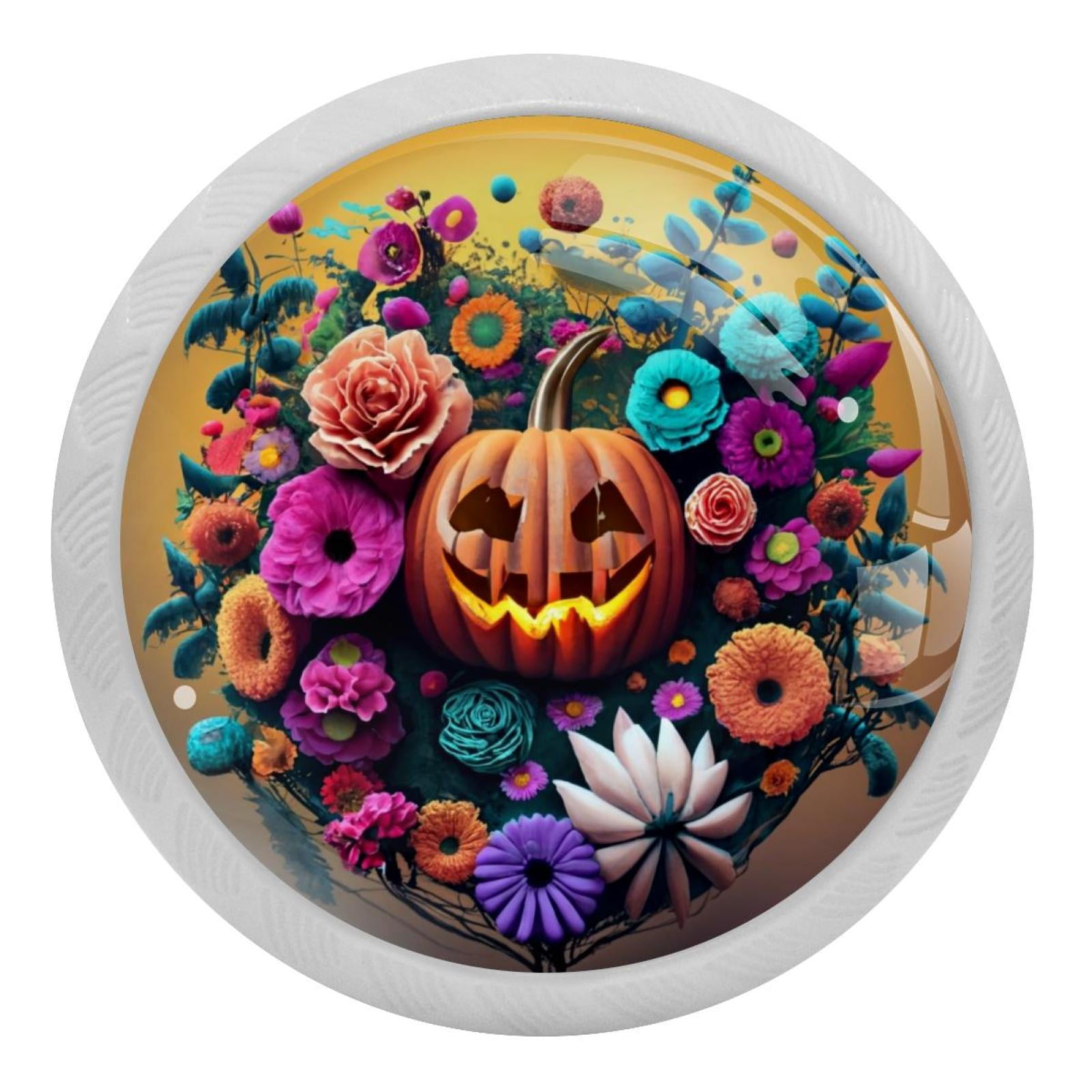 Halloween Glow-in-the-Dark Fluorescent Drawer Pulls - Round 4-Pack ...