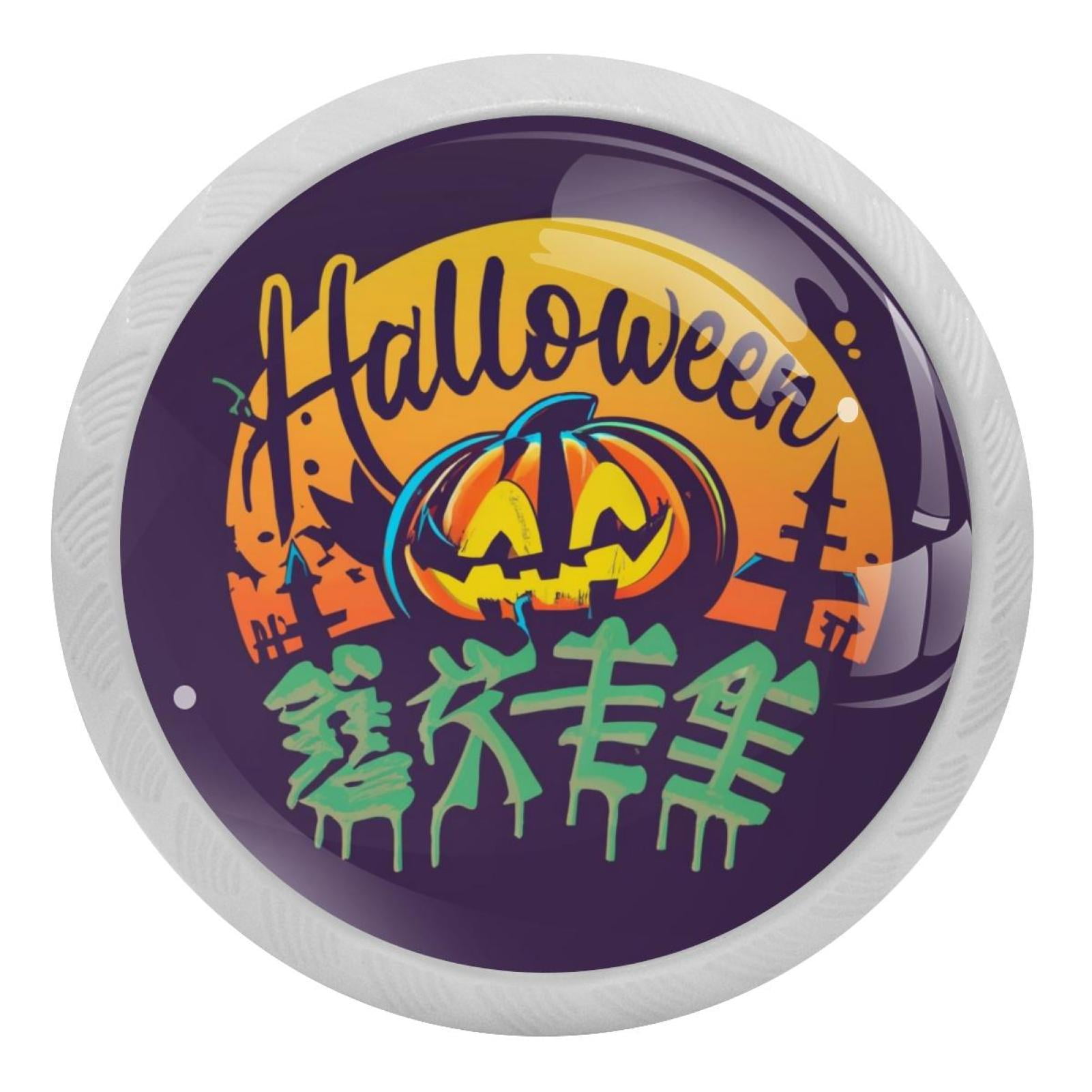 Halloween Glow-in-the-Dark Fluorescent Drawer Pulls with Screws - 4 ...