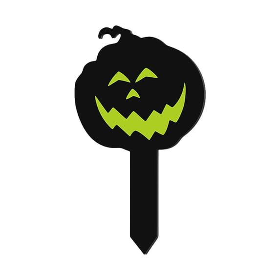 Halloween Glowing Acrylic Pumpkin Garden Stake With Fanged Smile Design ...