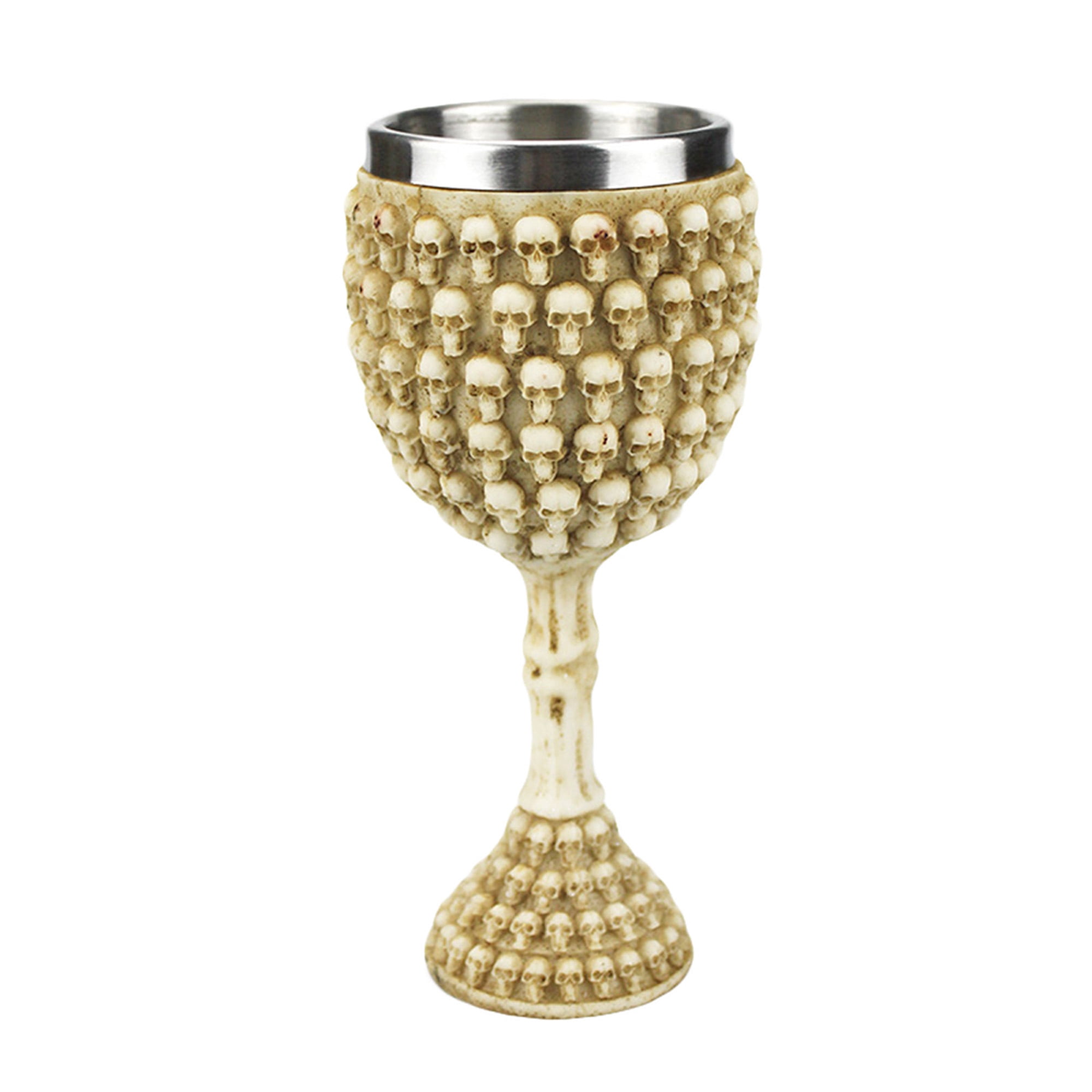 Halloween Goblet with Skull Shape, Resin Stainless Steel Wine Cup ...