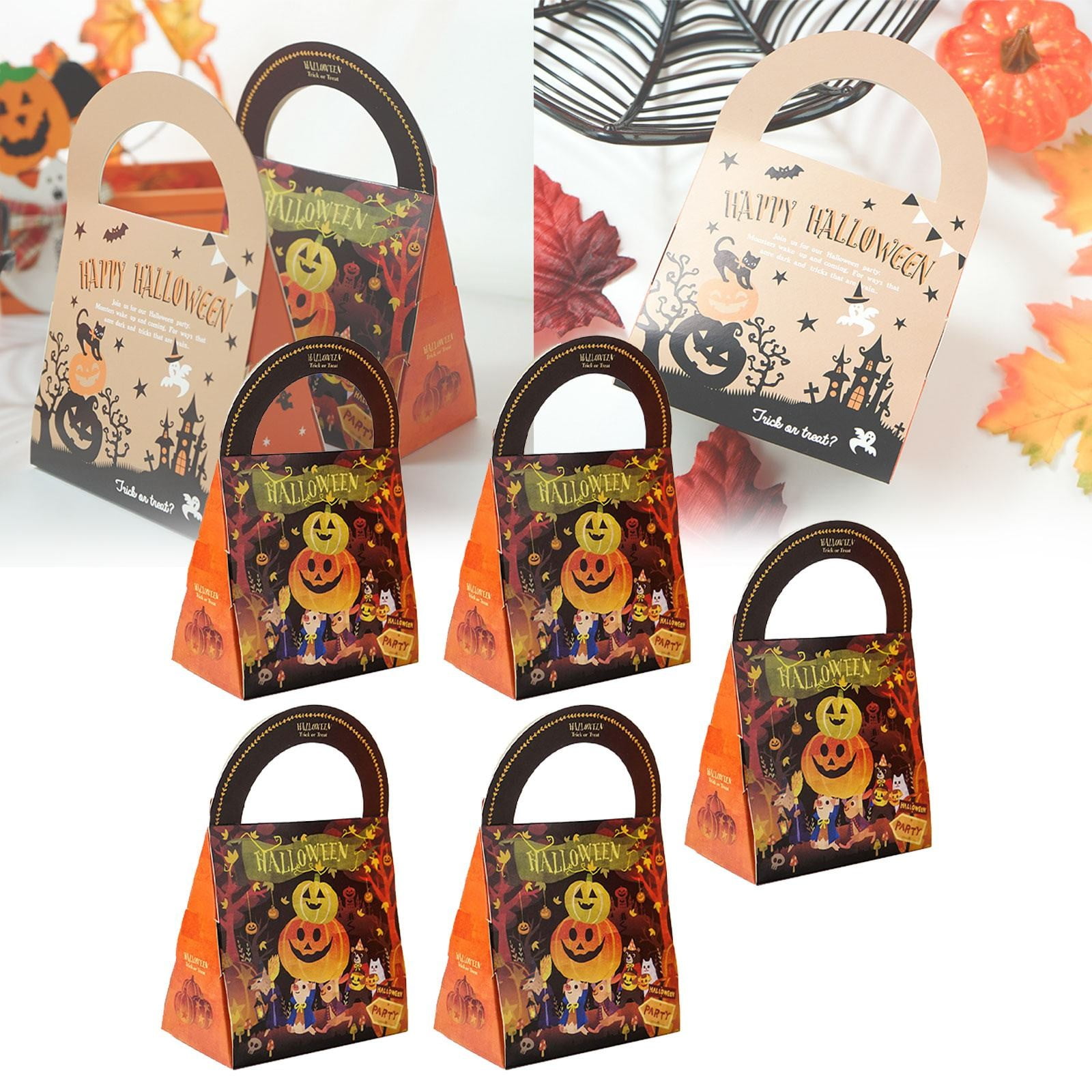 Halloween Goodie Bags,Halloween Treats Bags Party 5 Pcs Child Halloween ...