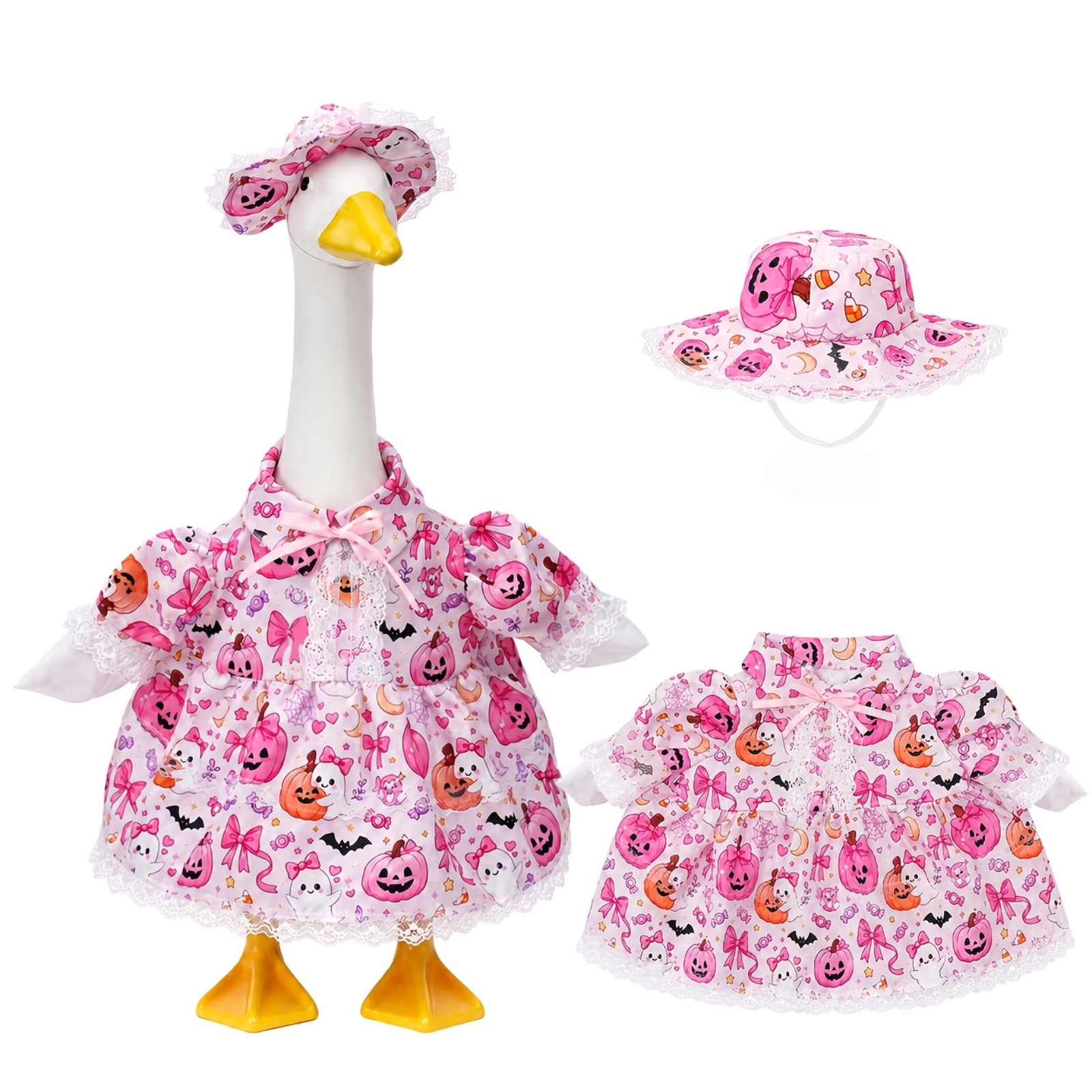 Halloween Goose Outfit Set with Printed Sun Hat and Puff Sleeve Tutu ...