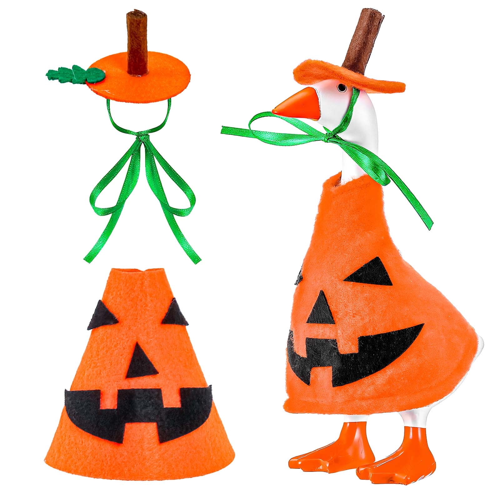 Halloween Goose Outfit for 23" Cement Lawn Porch Goose Clothes Plastic ...