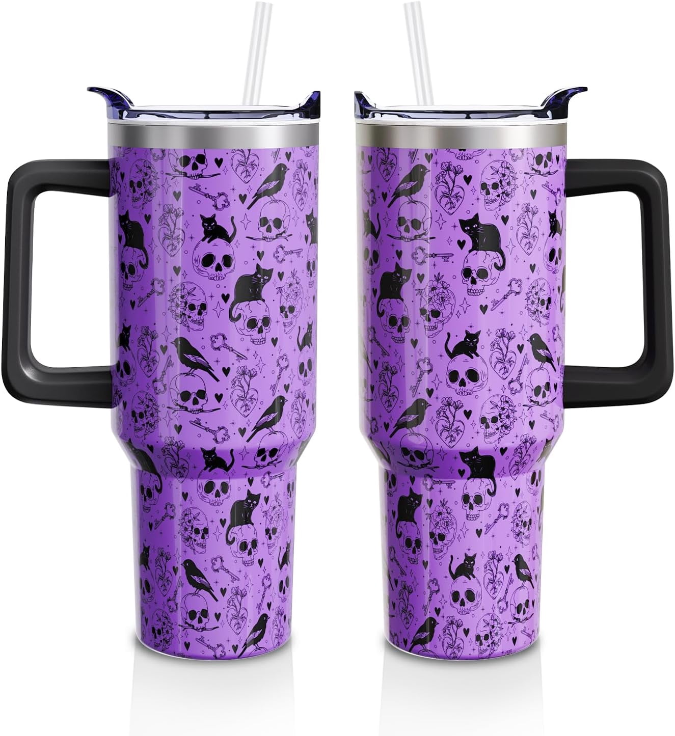 Halloween Gothic Cup Gifts for Women Men, Goth Skull 40oz Tumbler with ...