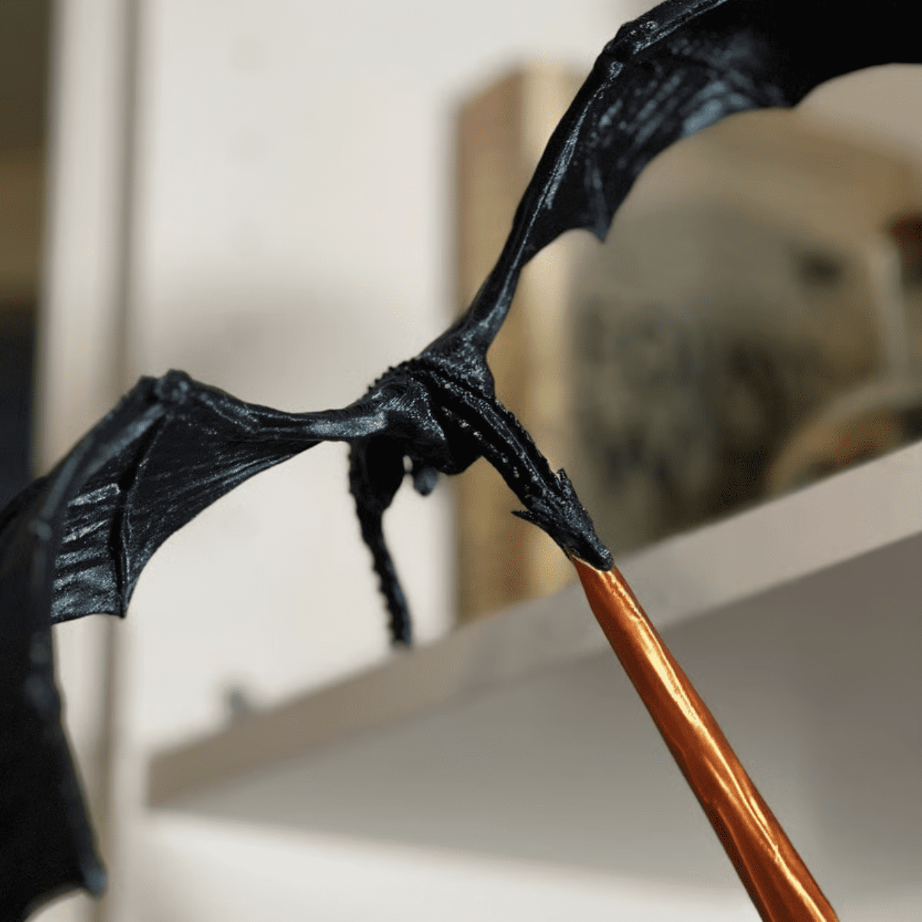 Halloween Gothic Flying Dragon Dragon Flame Book Nook Bookend Winged ...