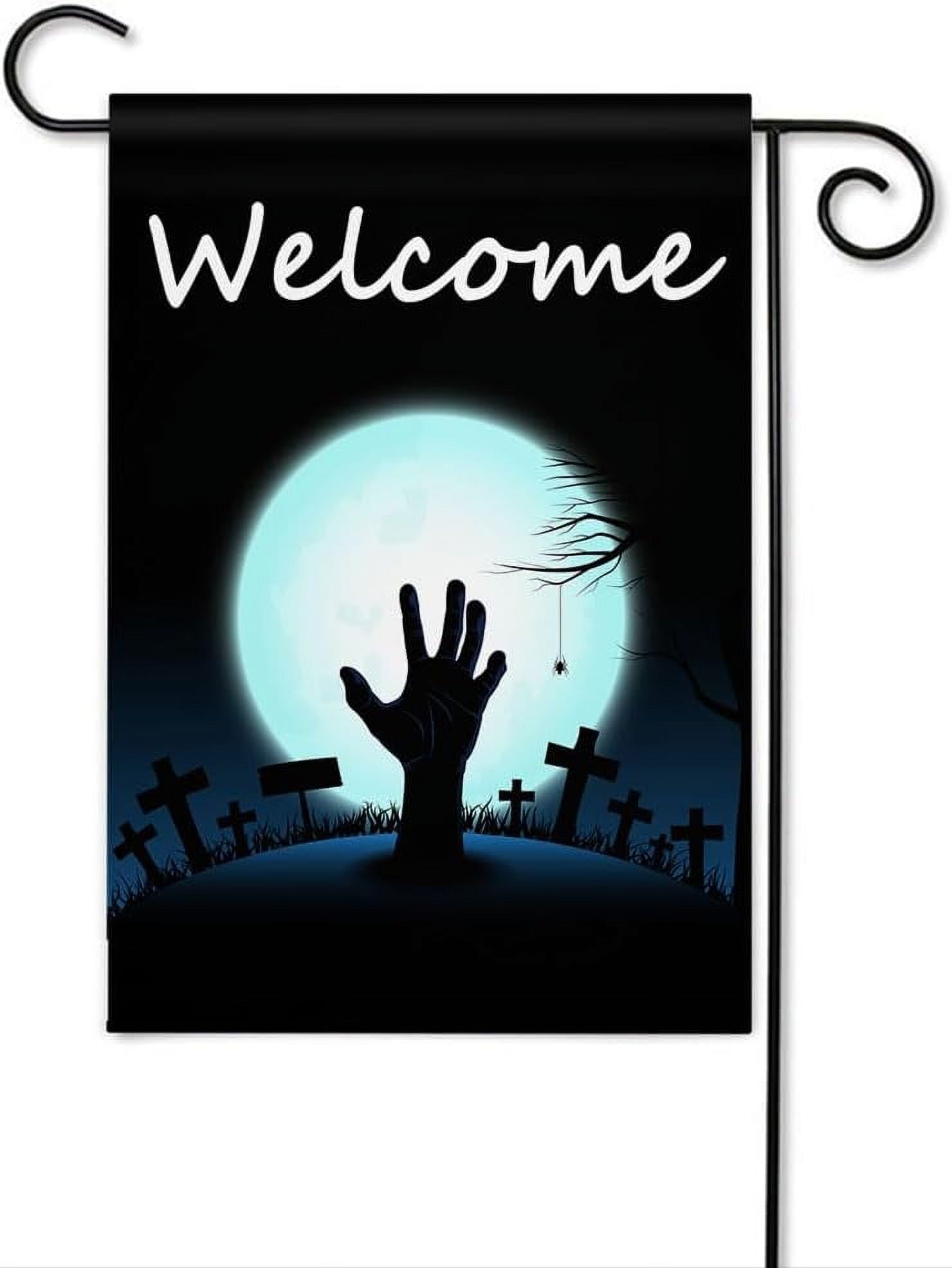 Halloween Grave Garden Flag Vertical Double Sided Tomb Head From Land ...